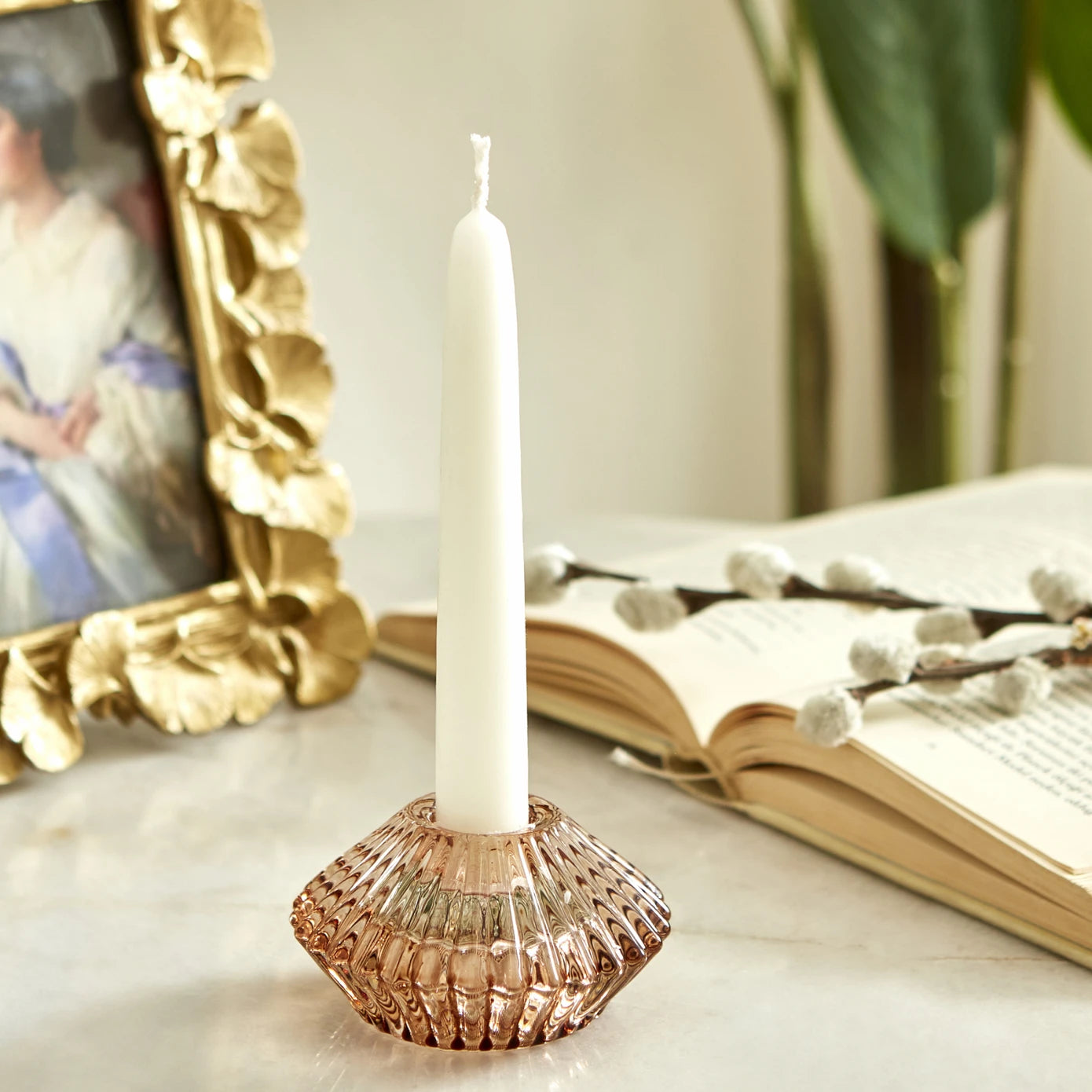 Karaca Home Pemy Double-Sided Candle Holder, 7x4cm, Amber