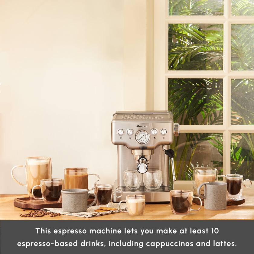 Karaca Coffee Art Espresso Coffee Machine, 1.8L, 1350W, Inox