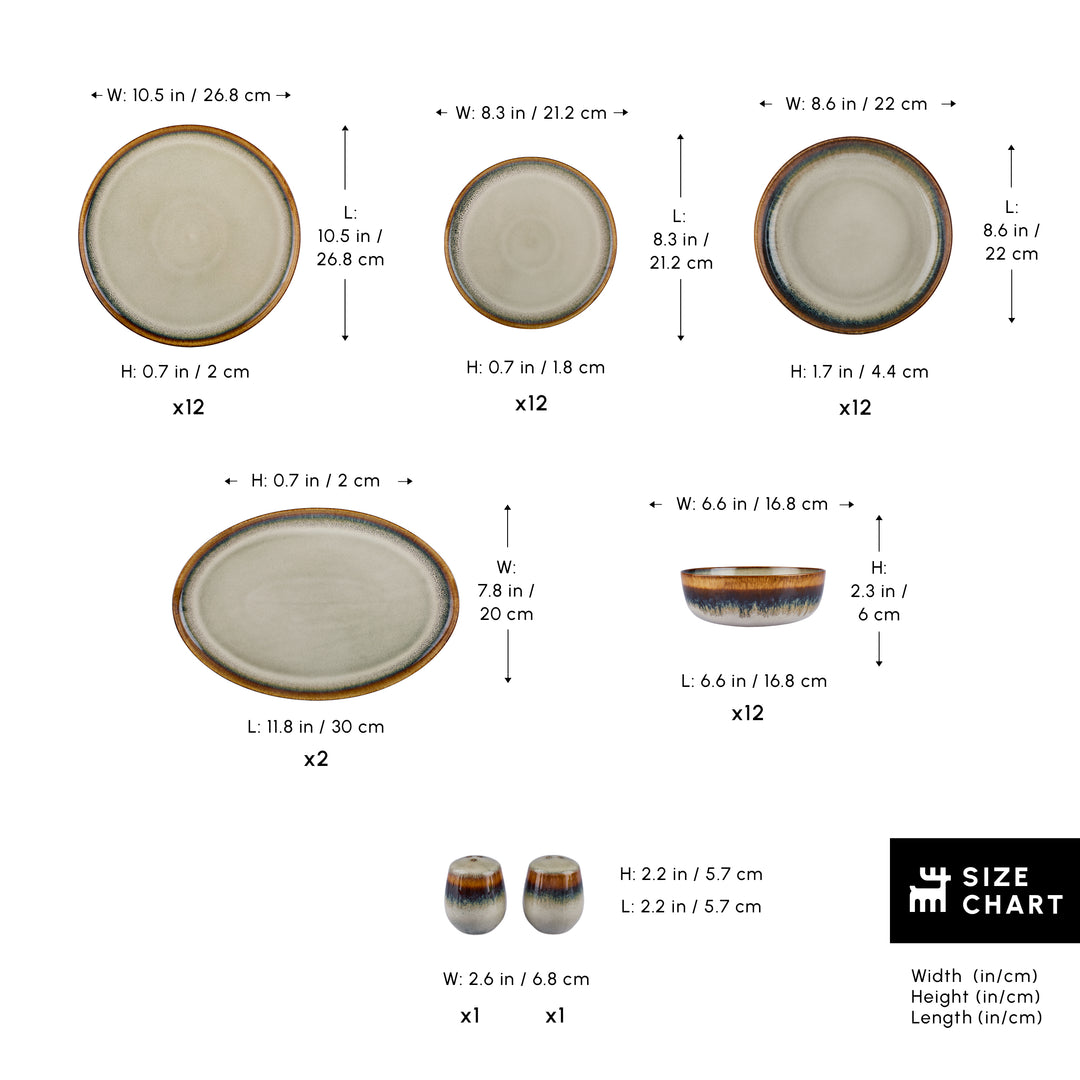 Karaca Earth Collection Earthy Reactive Glaze 52-Piece Stoneware Dinne