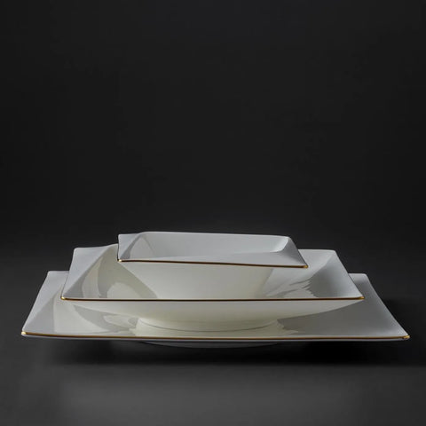 Jumbo Bone China Fold 58-Piece Dinner Set for 12 People, Gold – Karaca