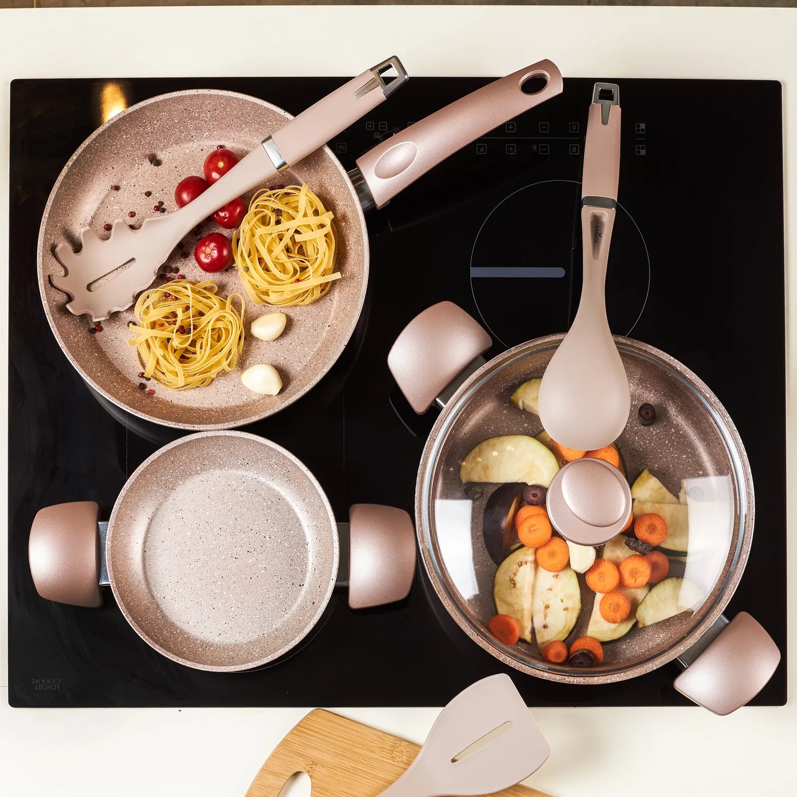 Karaca Biogranite 13-Piece Non-Stick Induction Cookware Set with Kitch