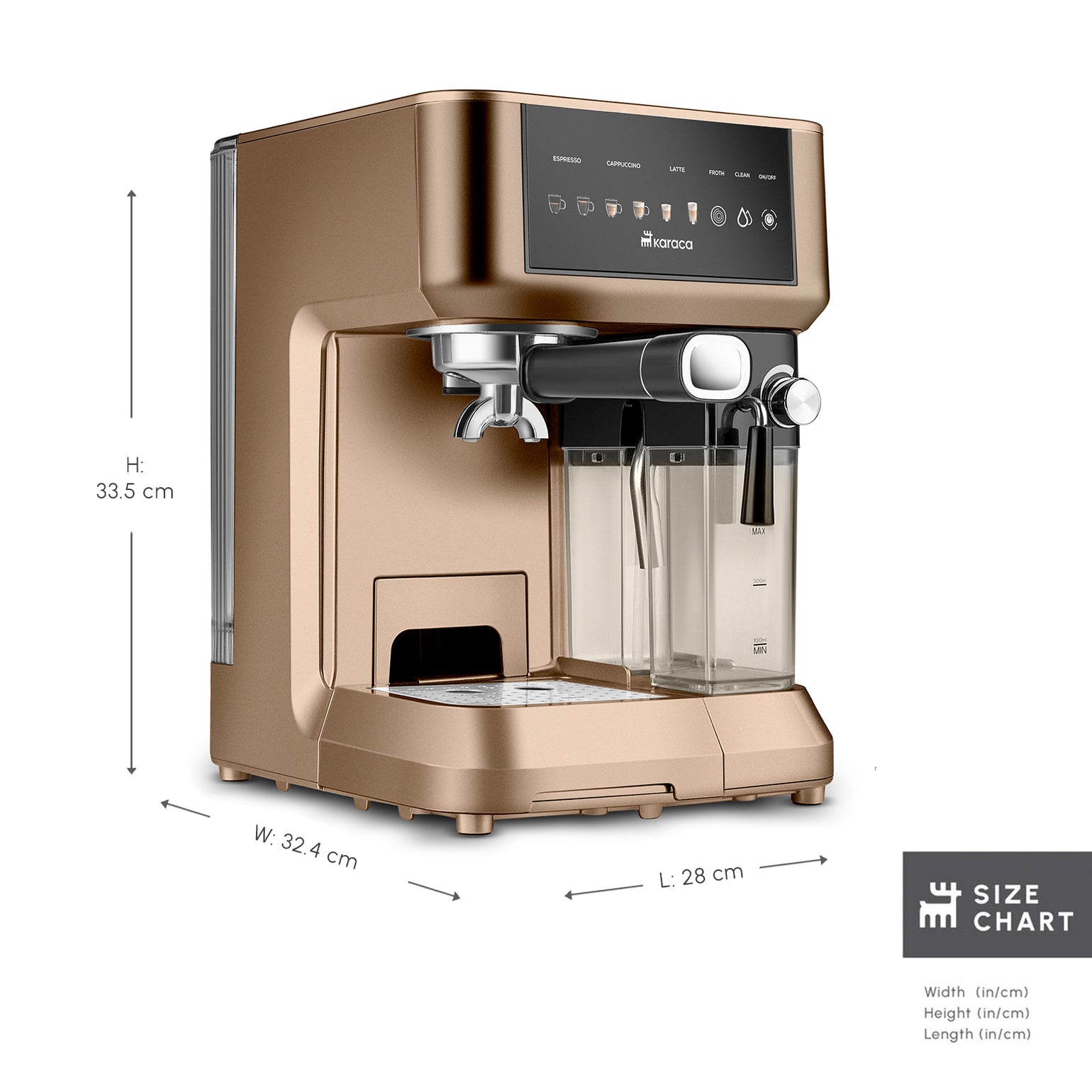 Karaca MyCaffe Barista S10 Espresso, Latte & Cappuccino Coffee Machine