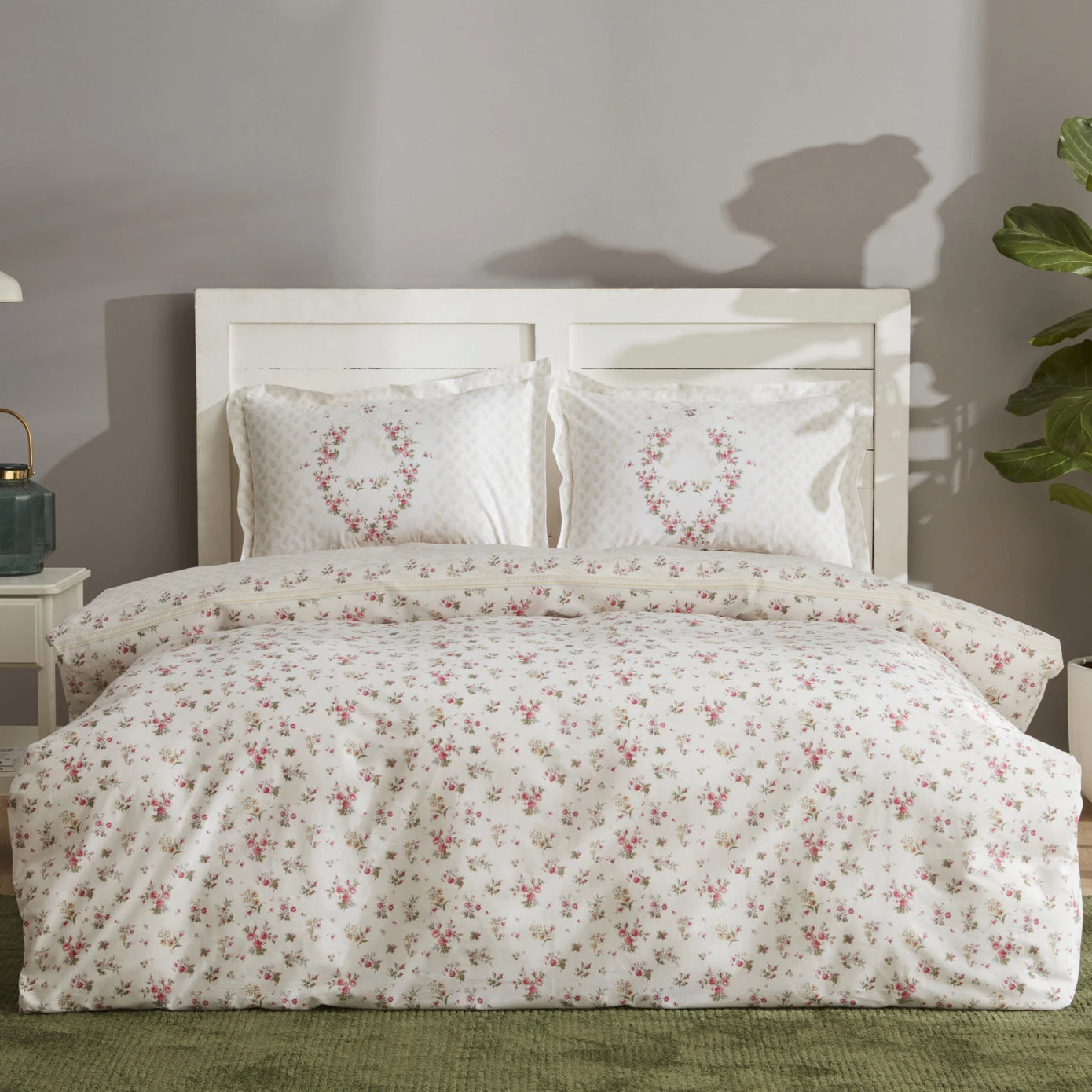 Karaca Home Sonya 100% Turkish Cotton Duvet Cover Set, Double, Burgund