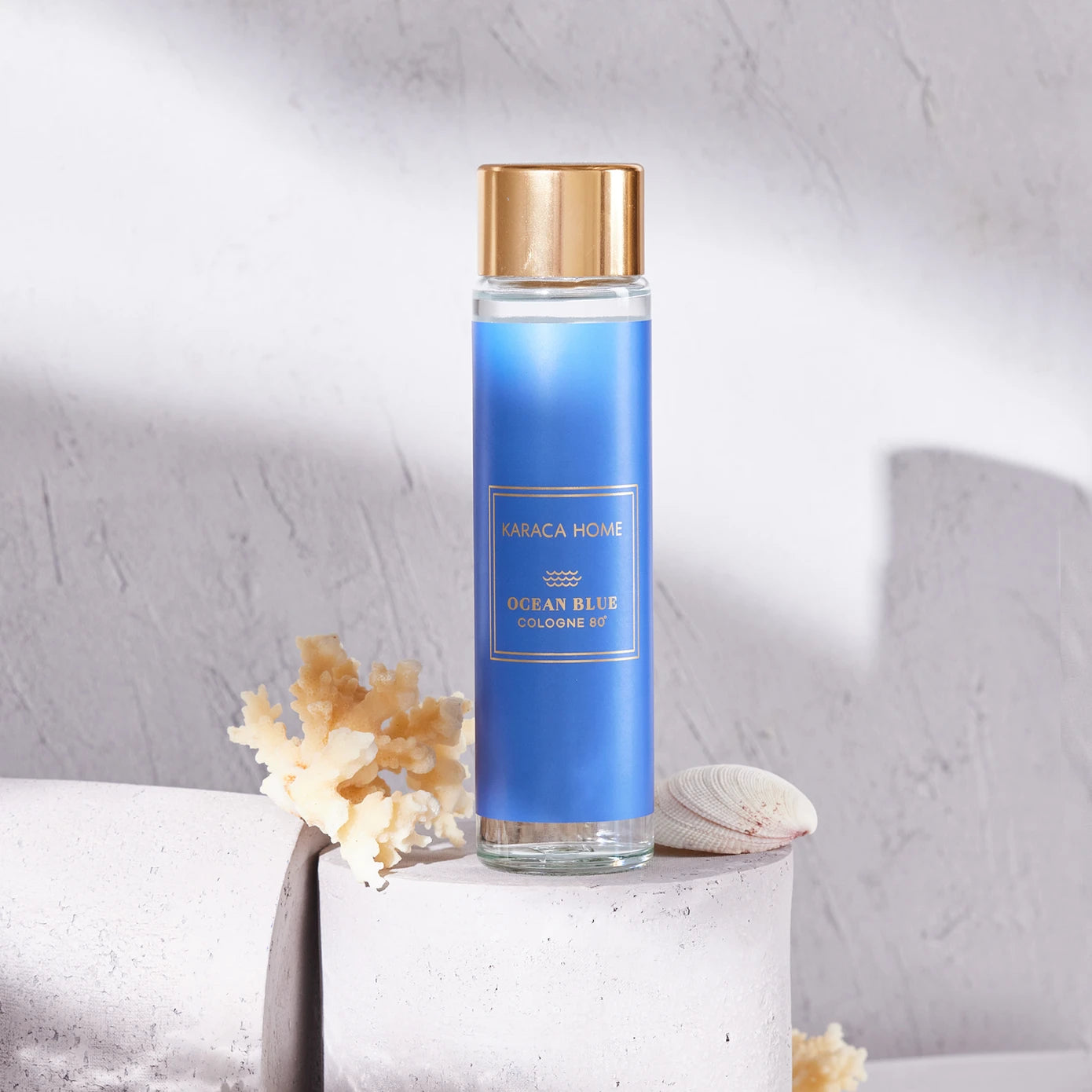 Karaca Home Ocean Blue Cologne, 180ml, Blue Transparent