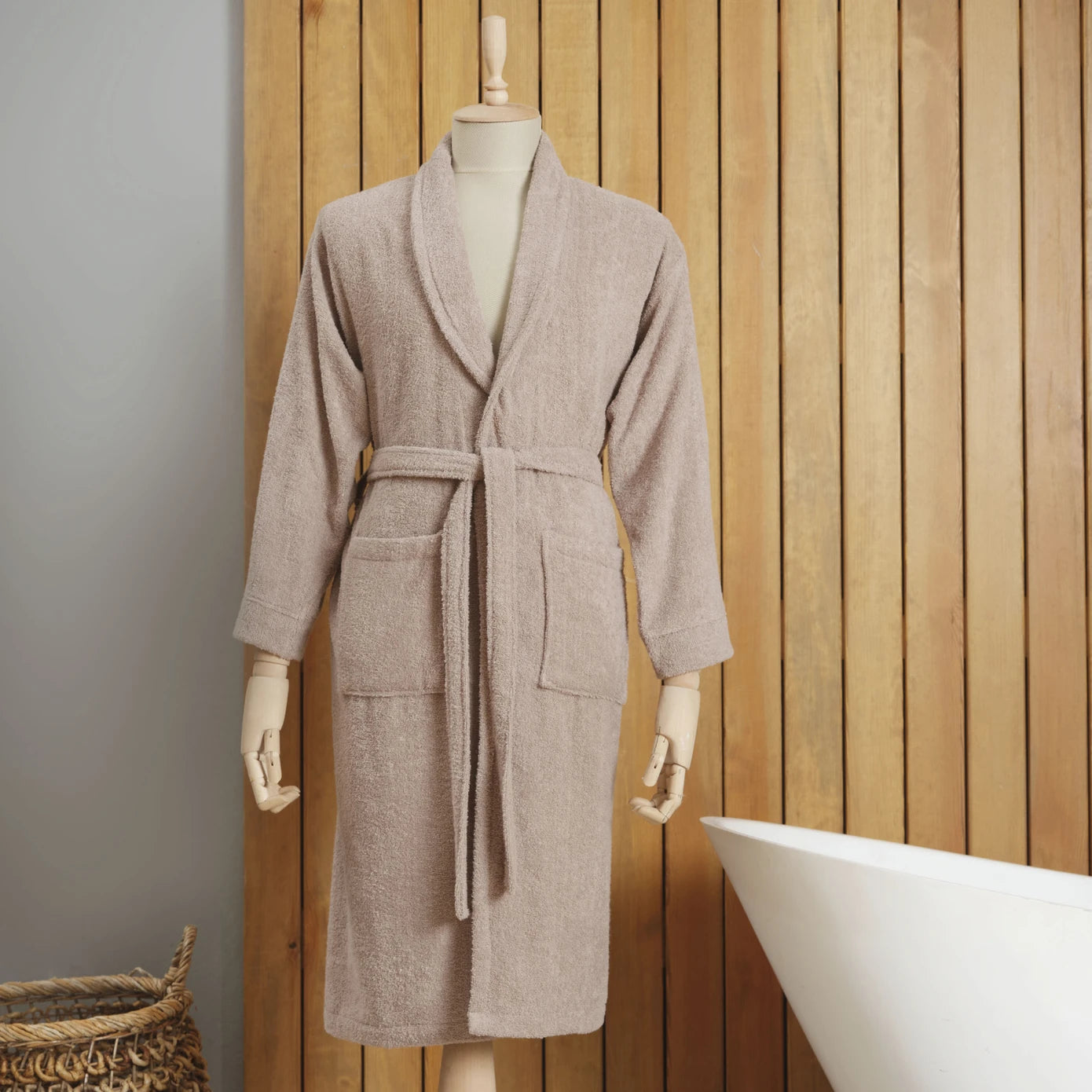 Karaca Home Dielle Recycle Bathrobe, S/M, Beige