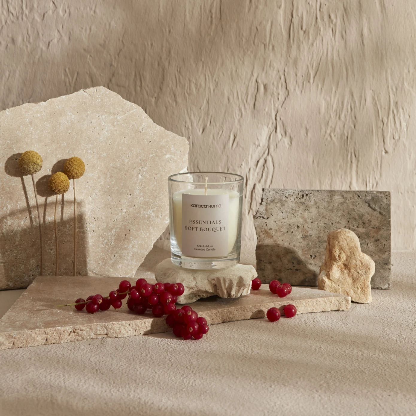 Karaca Home Essentials Soft Bouquet Candle, Light Pink