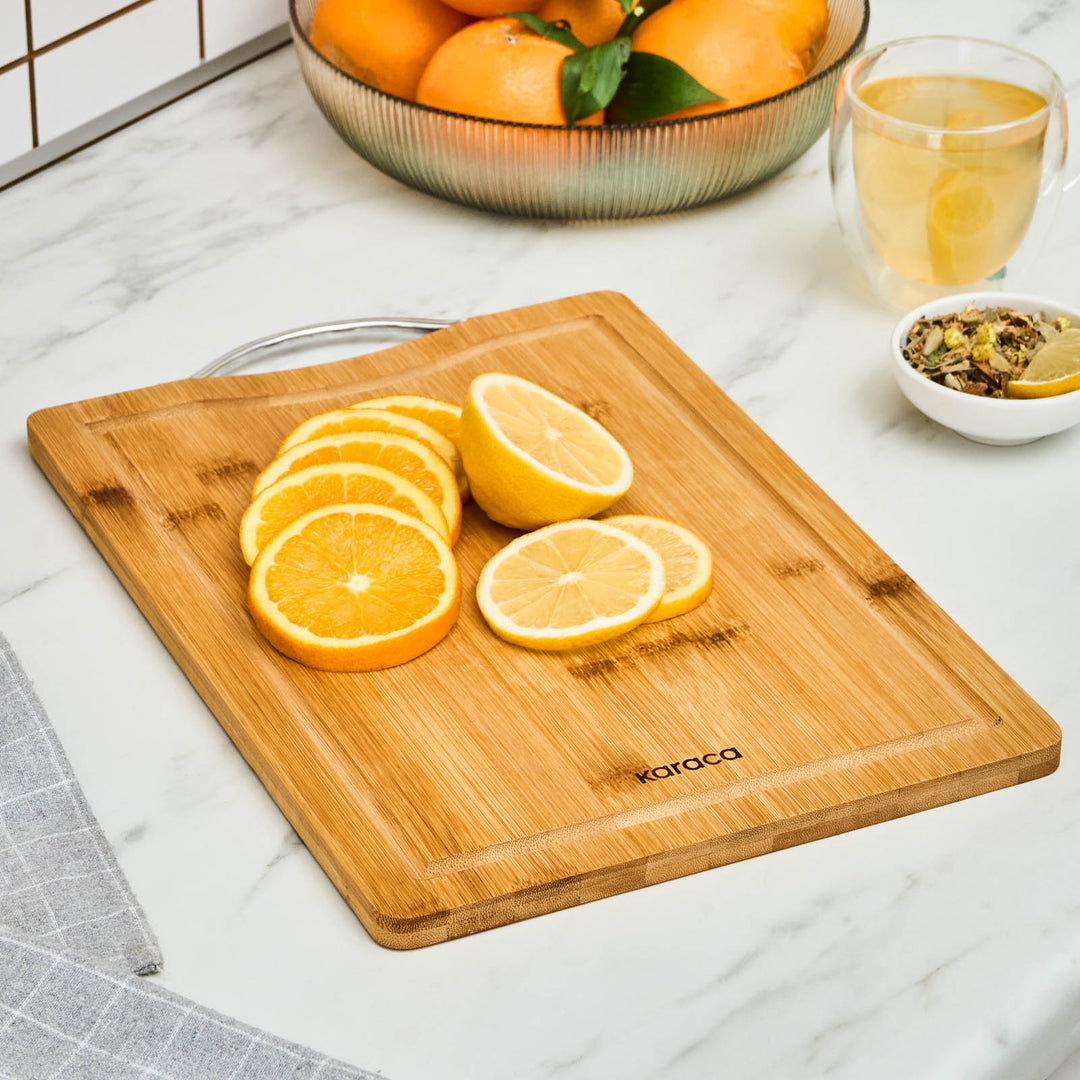 Karaca Owen Bamboo Rectangle Chopping Board, Large, Wood