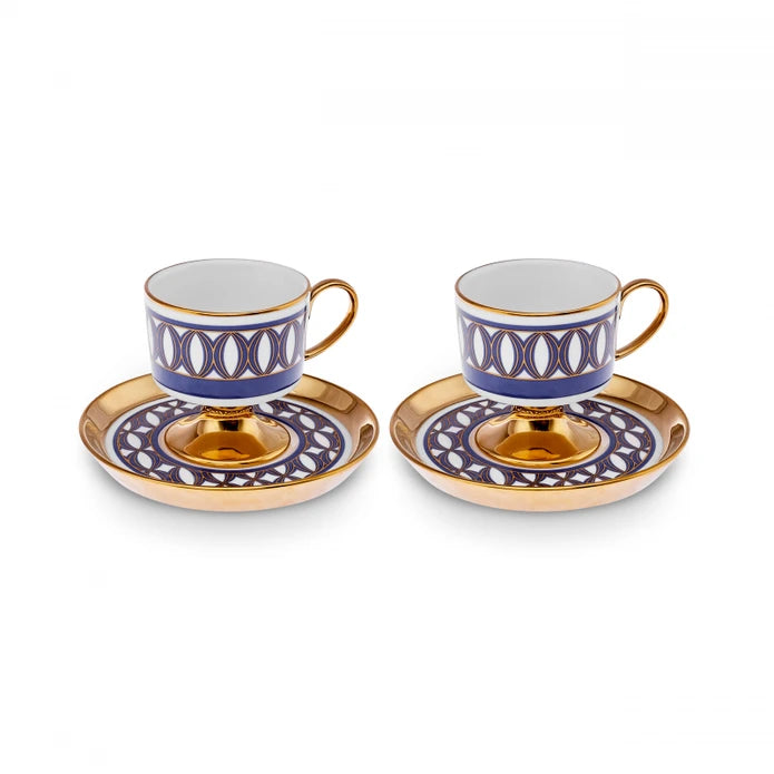 Karaca Hilal 4-Piece Porcelain Turkish Coffee Cup Set, 85ml, Multi