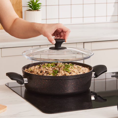 Karaca Blackgold Biogranite 15-Piece Non-Stick Induction Cookware Set,