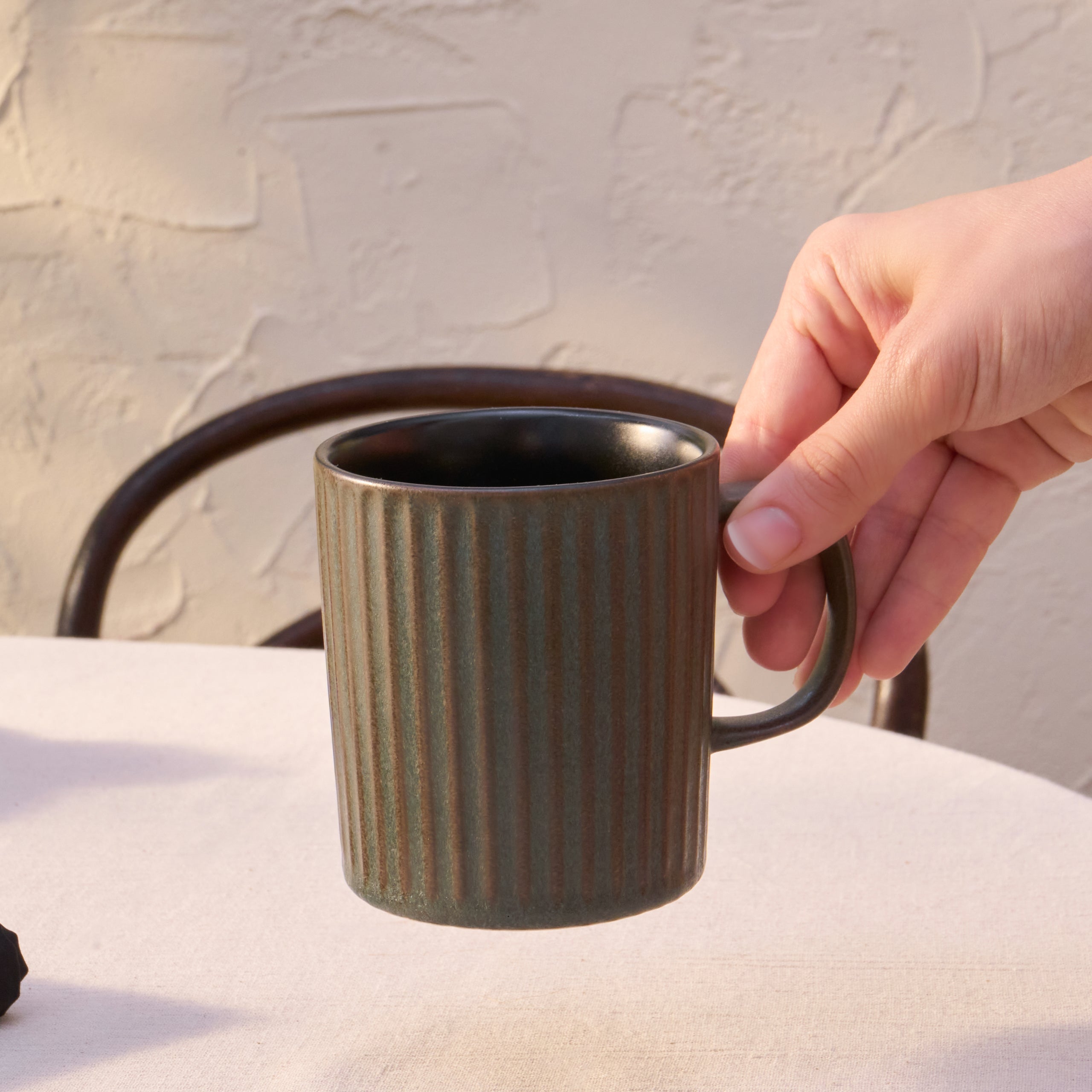 Karaca Cervantes Stoneware Mug, 380ml, Green