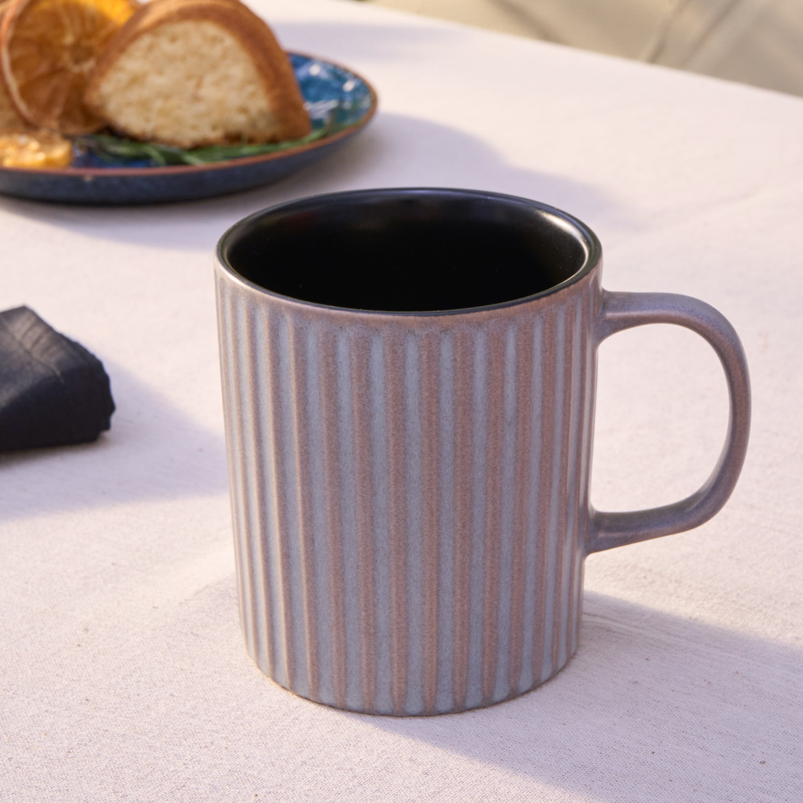 Karaca Cervantes Stoneware Mug, 380ml, Grey