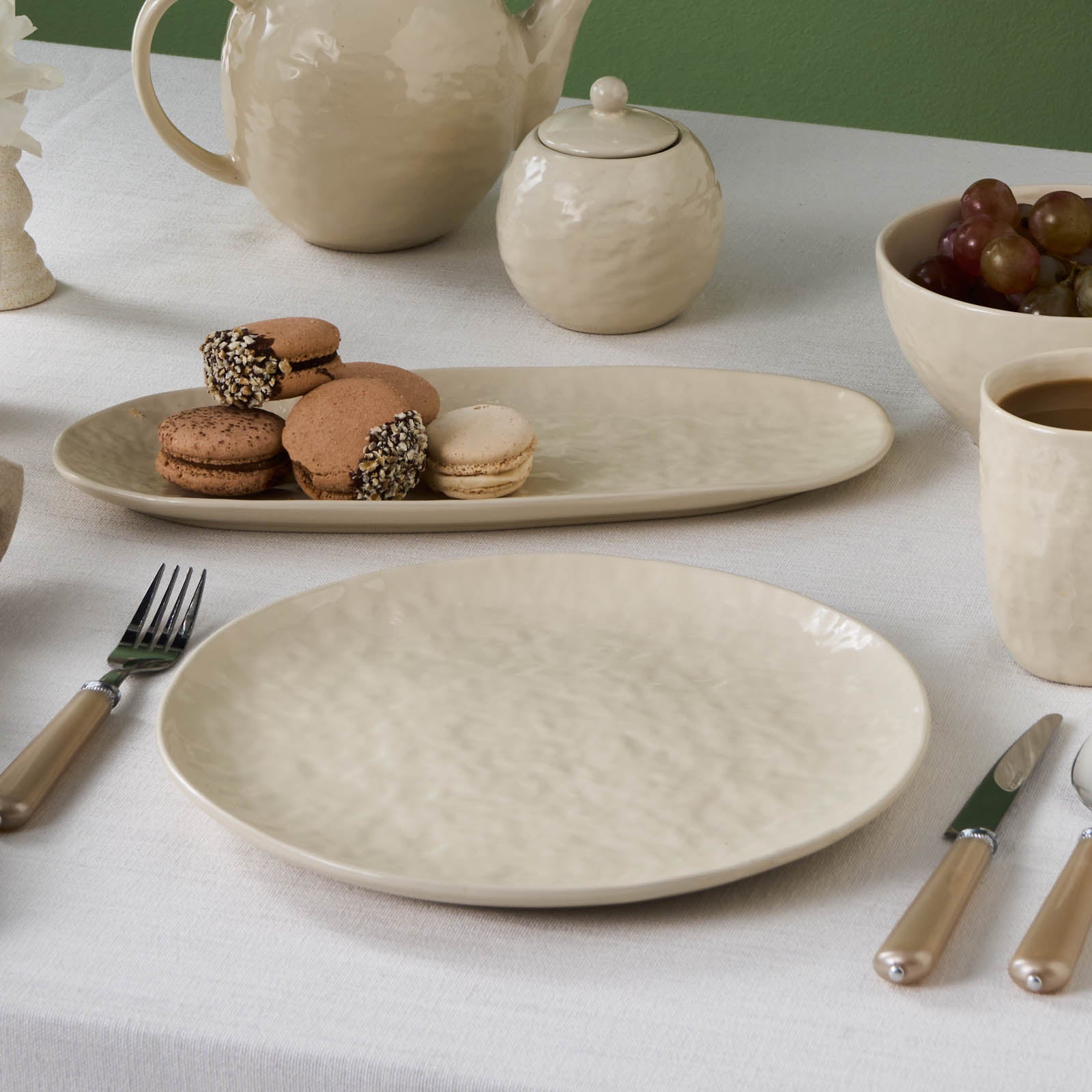 Karaca Nebula Stoneware Dinner Plate, 27cm, Beige