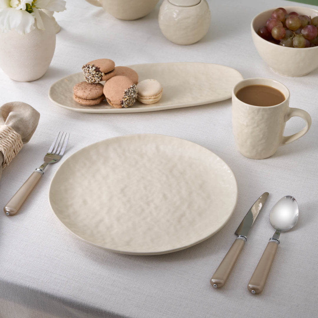 Karaca Nebula Stoneware Dinner Plate, 27cm, Beige