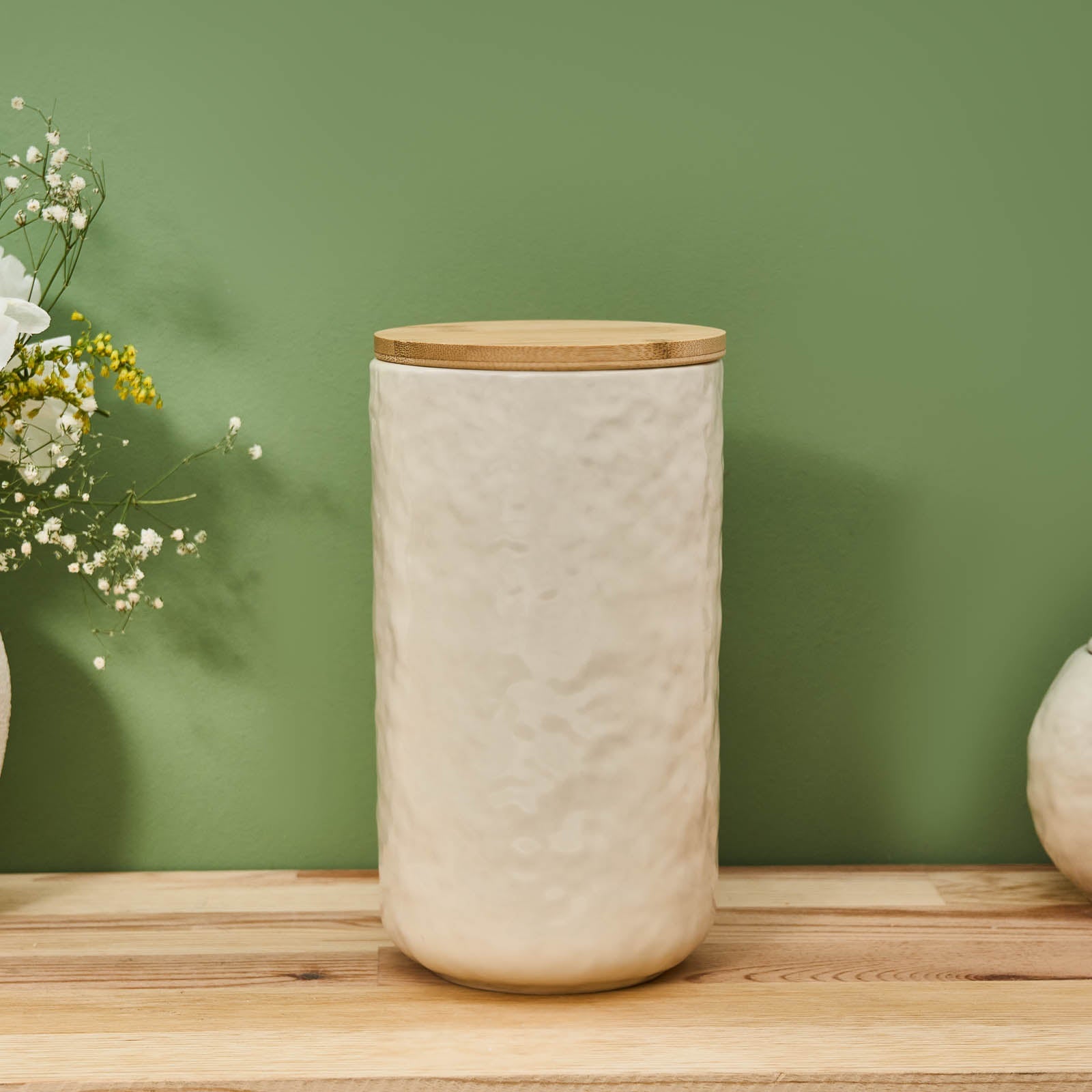 Karaca Nebula Stoneware Storage Container, 18cm, Beige