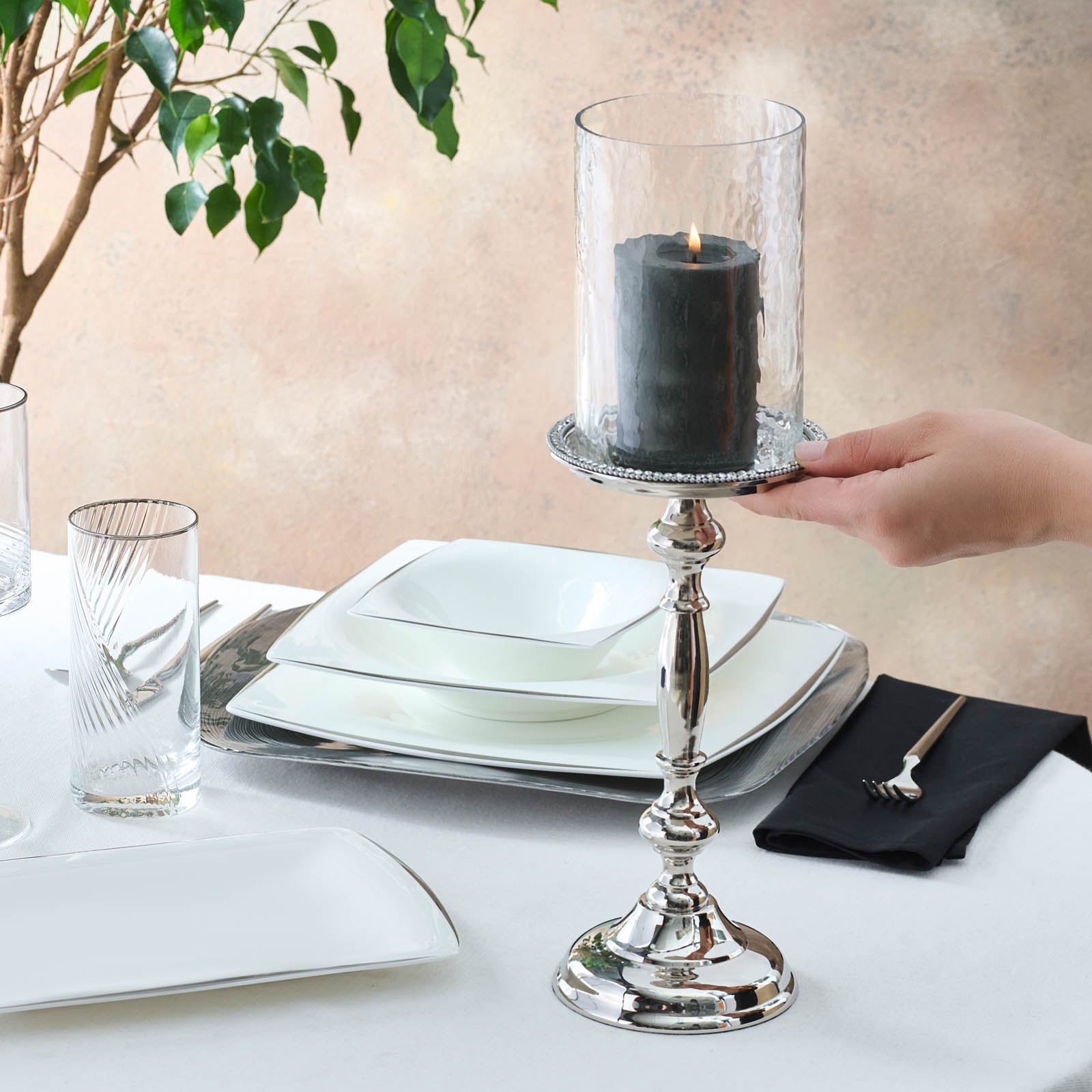 Karaca Home Majesty Candlestick, 40,75x10cm