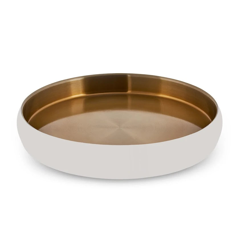 Karaca Streamline Sunrise Decorative Tray, 36cm, White
