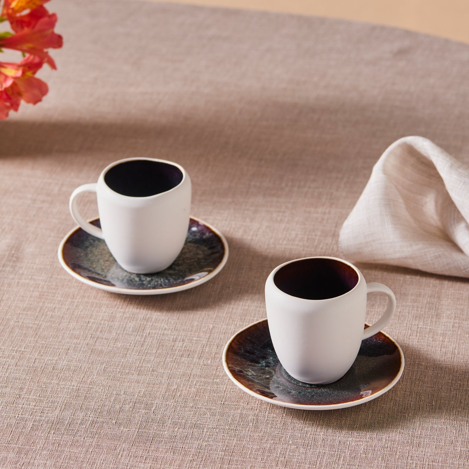 Karaca Earth Collection New Galactic 2-Piece Reactive Glaze Espresso T