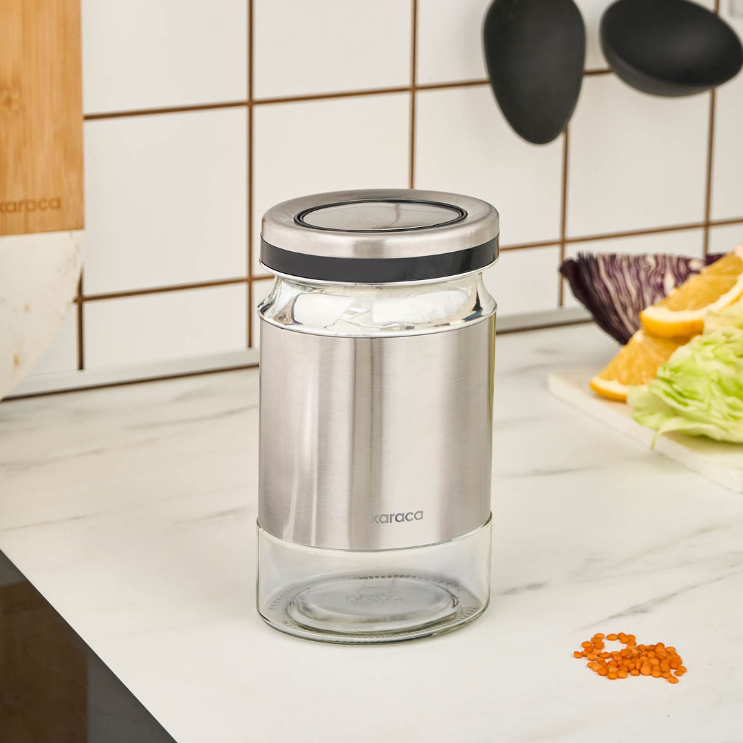 Karaca Stellum Storage Jar, 750ml, Inox