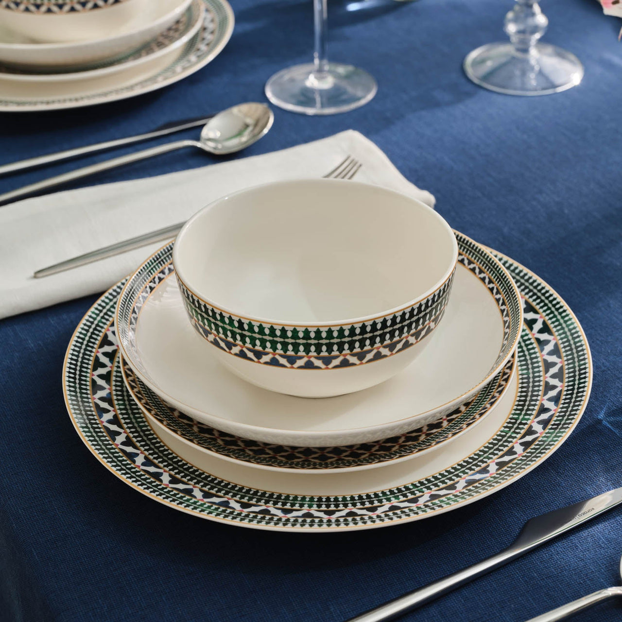 Karaca Cordoba 24-Piece Bone China Dinner Set for 6 People, Multi