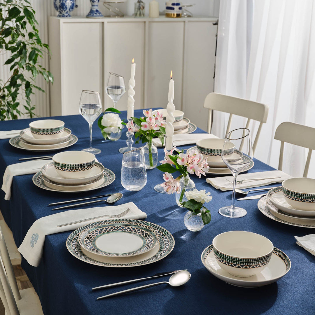 Karaca Cordoba 24-Piece Bone China Dinner Set for 6 People, Multi