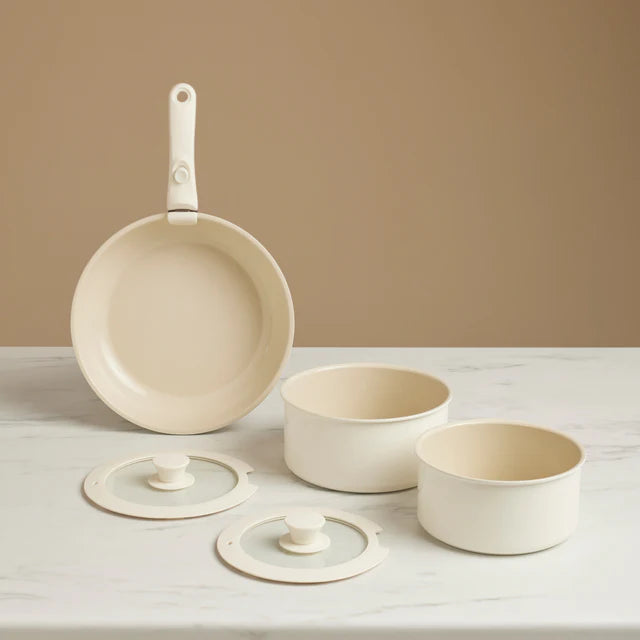 Karaca Ceramica Comfort 6-Piece Non-Stick Induction Detachable Cookwar