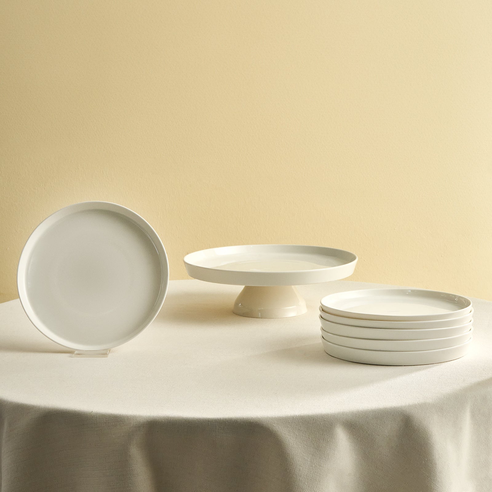 Karaca Salvare 7-Piece Bone China Serveware Set for 6 People, White