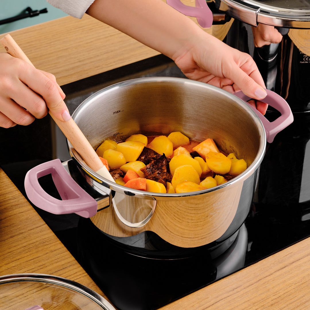 Karaca Perfect 2-Piece Stainless Steel Induction Pressure Cooker Set,