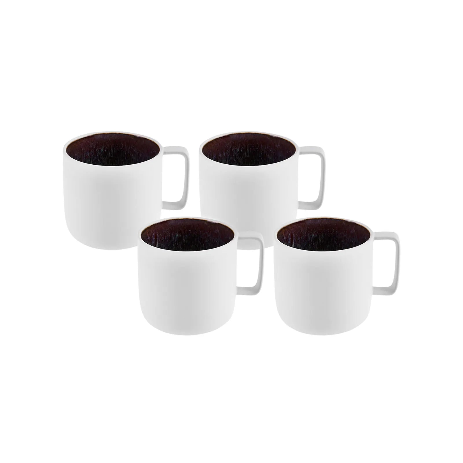 Karaca Galactic Reactive Glaze Mug Set for 4 People, White