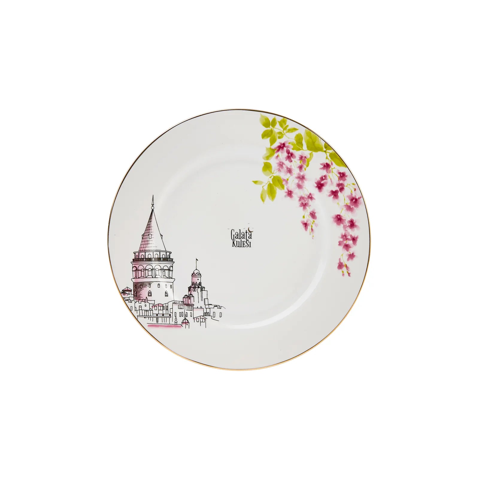 Karaca Istanbul Collection Erguvan Galata Porcelain Side Plate, 19cm,