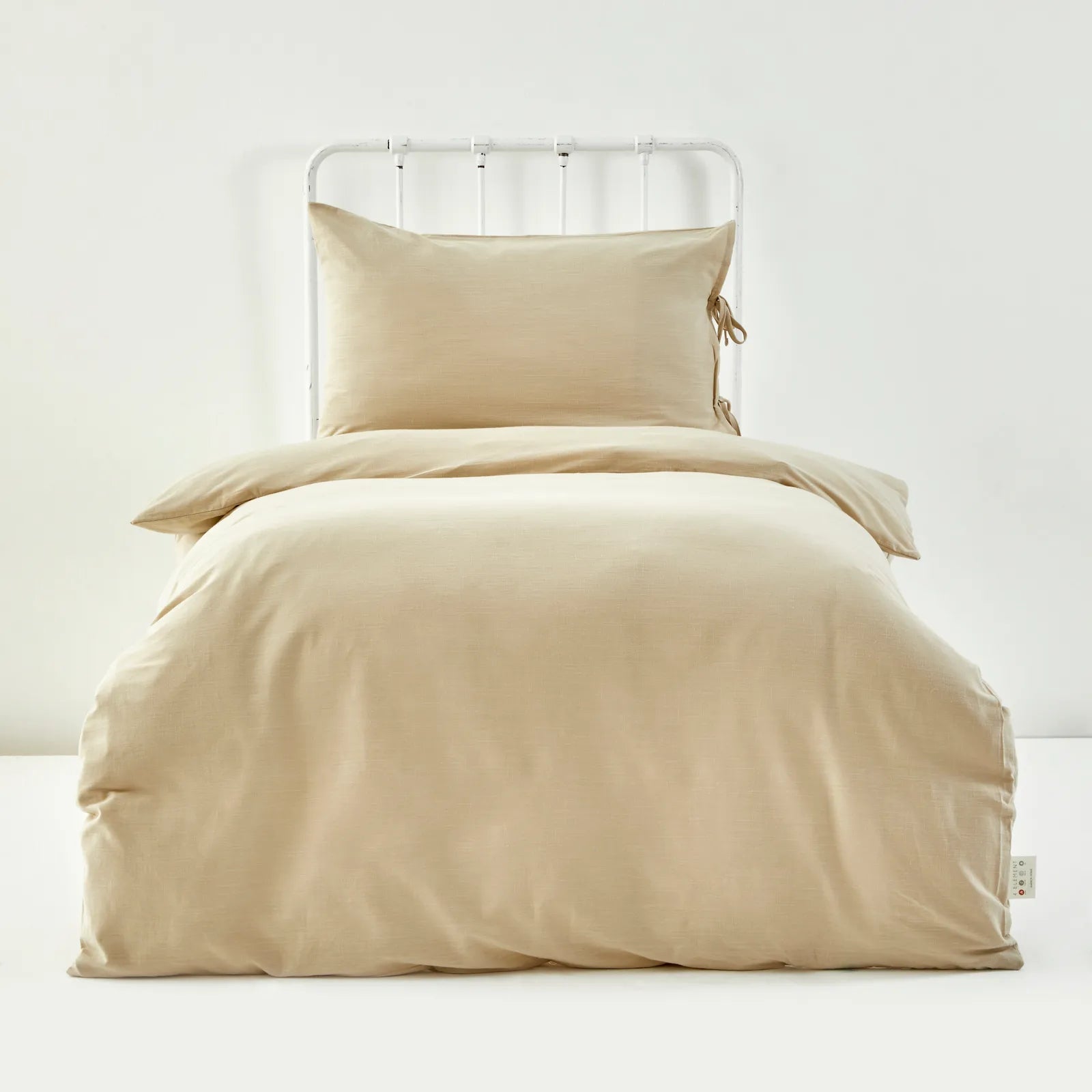 Karaca Home Tidal Foam %100 Turkish Cotton Duvet Cover Set, Single, Be