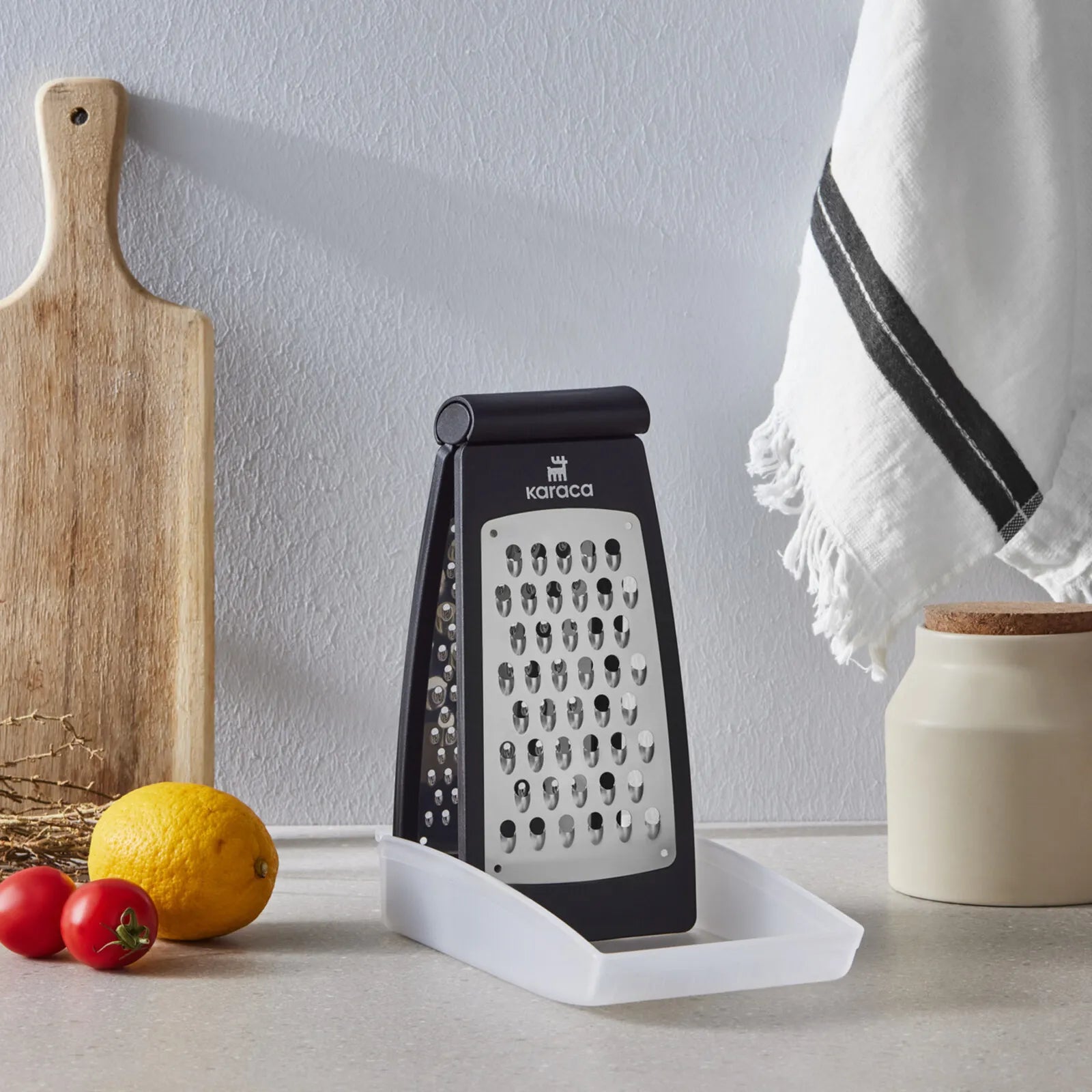 Karaca Nancy Double Sided Box Grater, 25cm, Black Silver