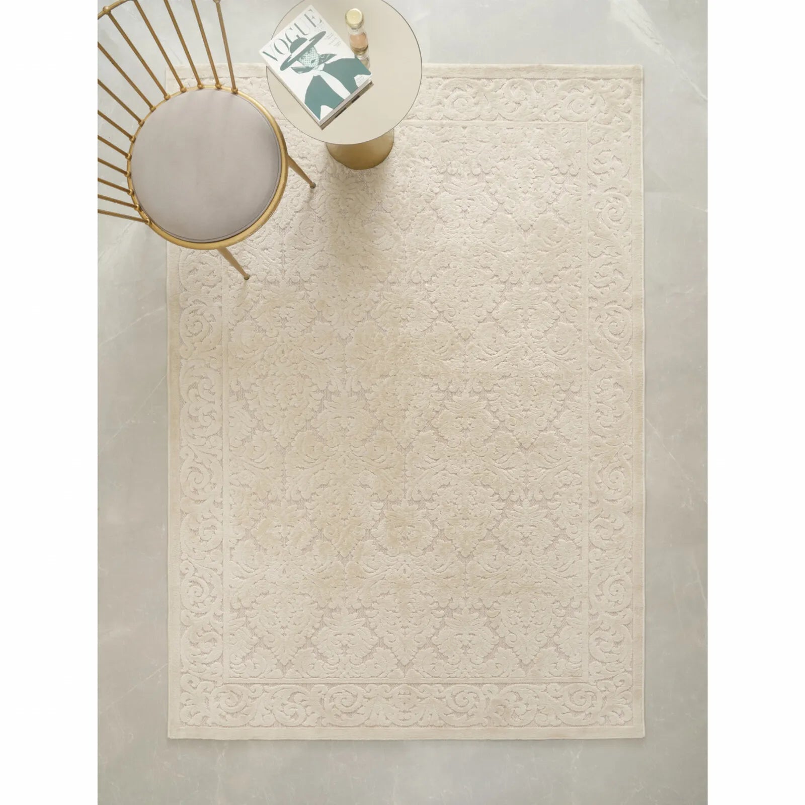 Kasmir Rugs 724 Queen Victoria Rug, 160cmx230cm, White – Karaca