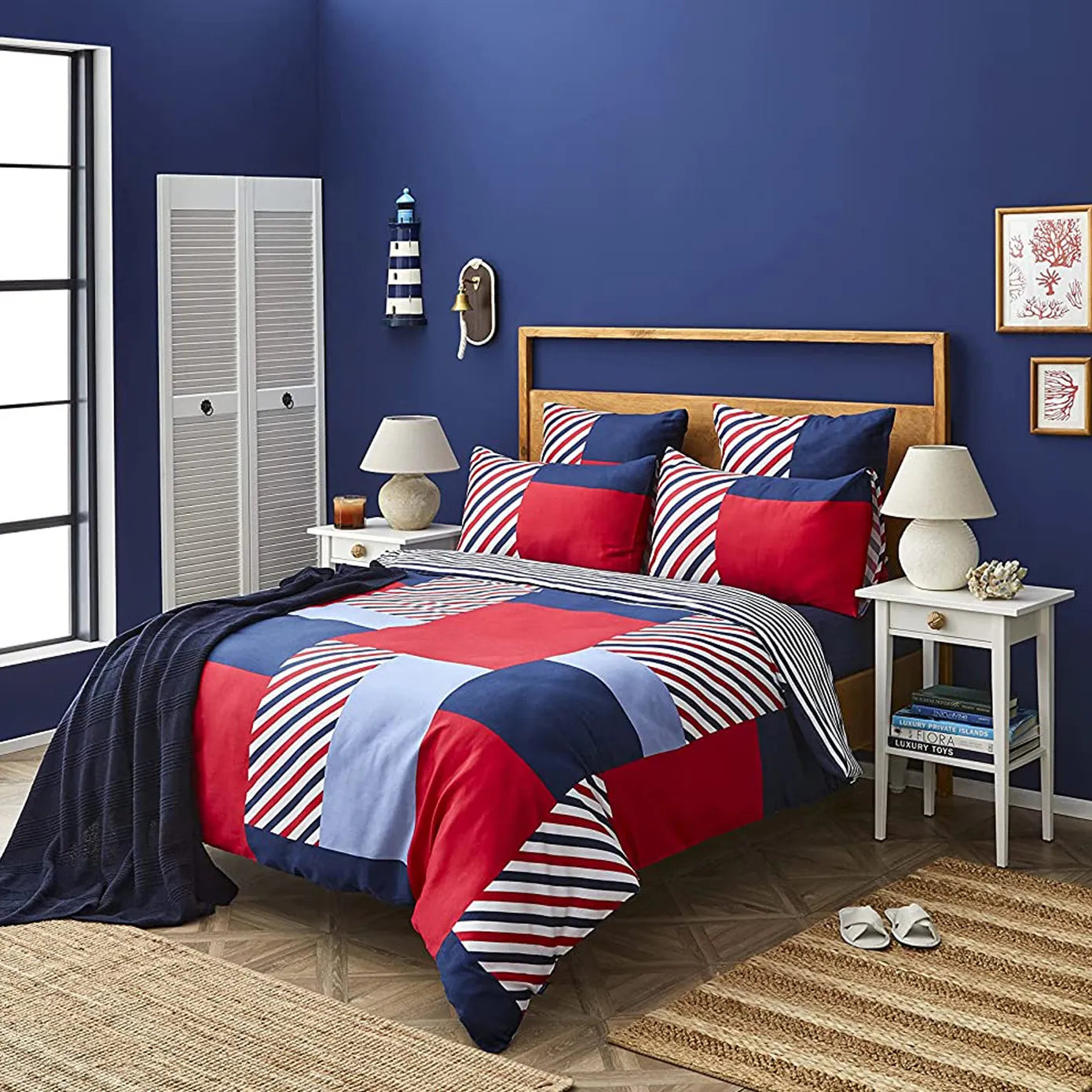 Nautica Home Morris 100% Cotton Duvet Cover Set, Double, 200cmx200cm ...