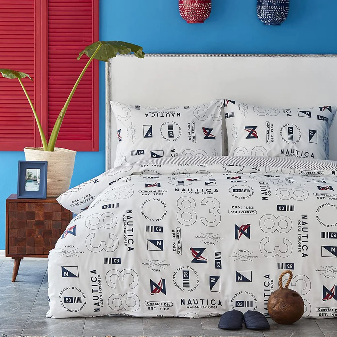 Nautica Home Discovery 100% Turkish Cotton Duvet Cover Set, King, 230c ...
