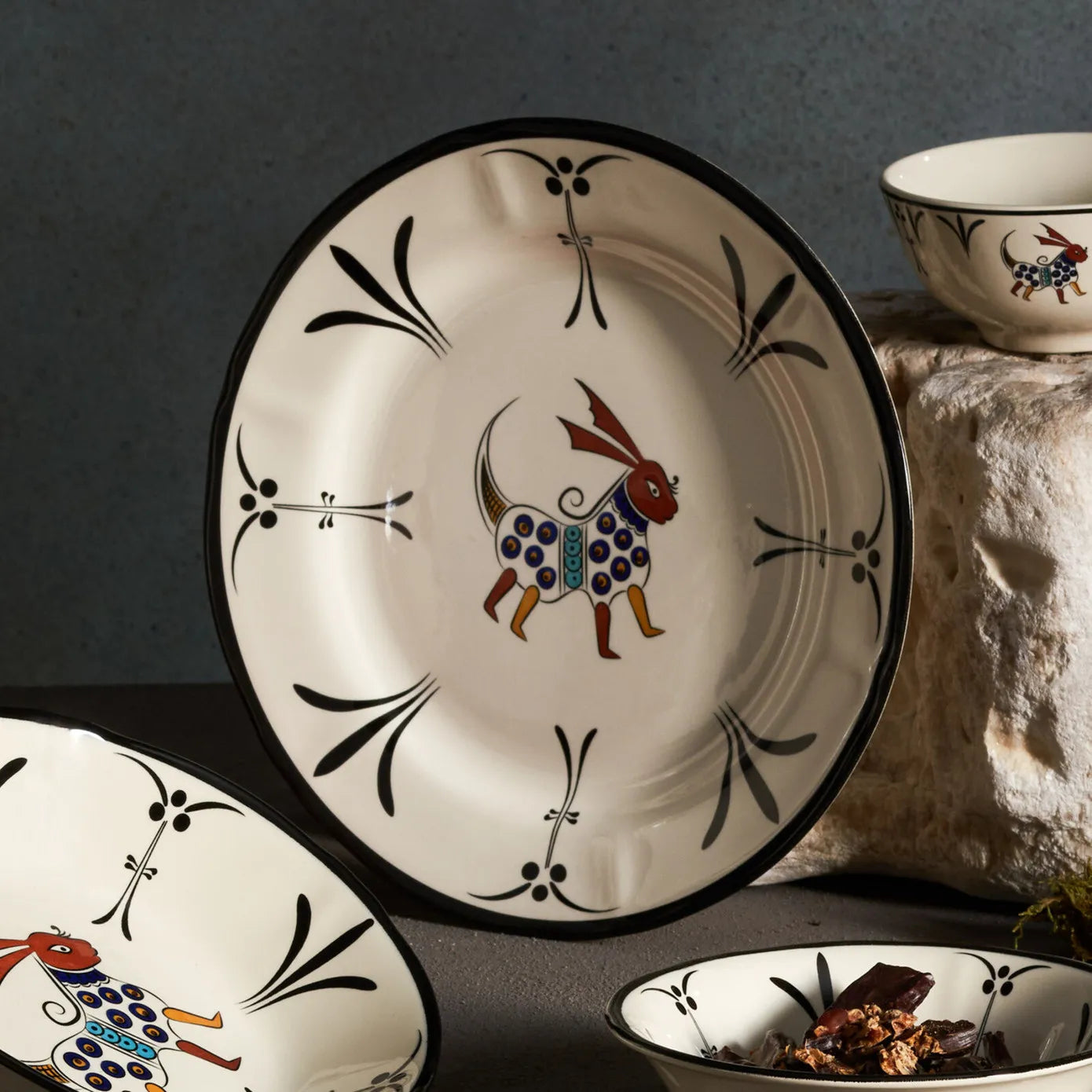 Karaca Paye Seljuk Collection Porcelain Dinner Plate, 26cm, White Mult