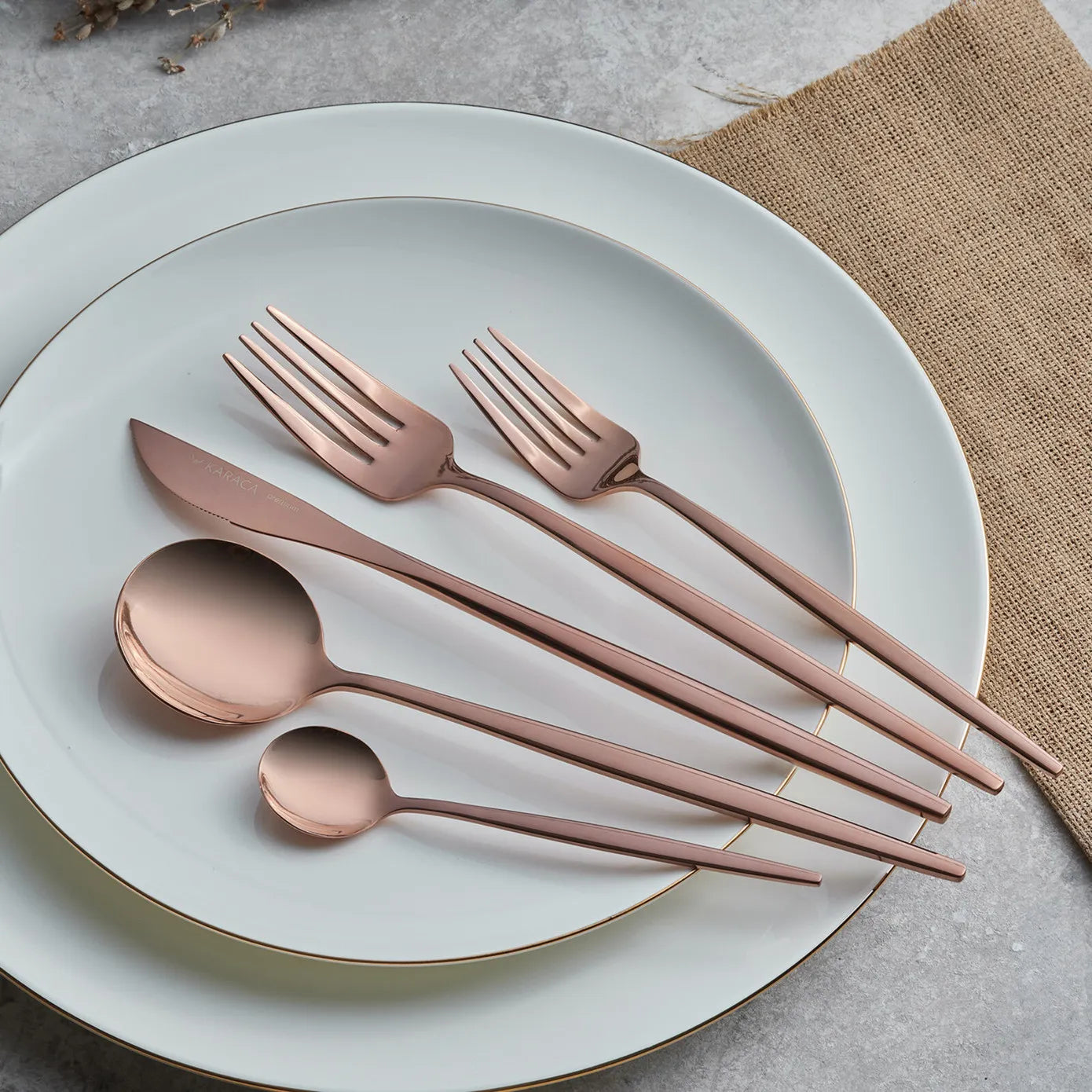 Karaca Orion 30-Piece Stainless Steel Cutlery Set for 6 People, Shiny