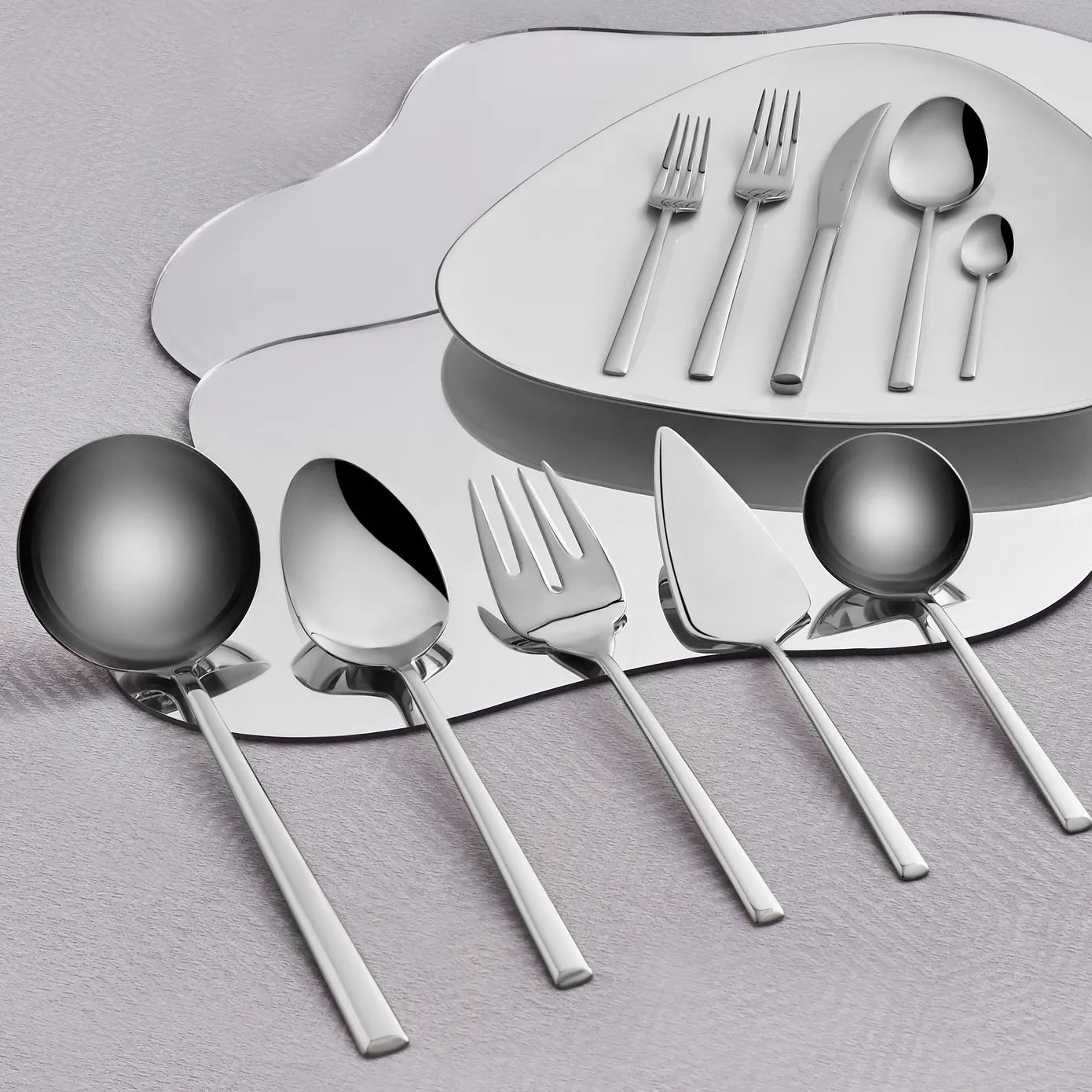 Karaca Tivoli 65-Piece Stainless Steel Cutlery Set for 12 People, Silv