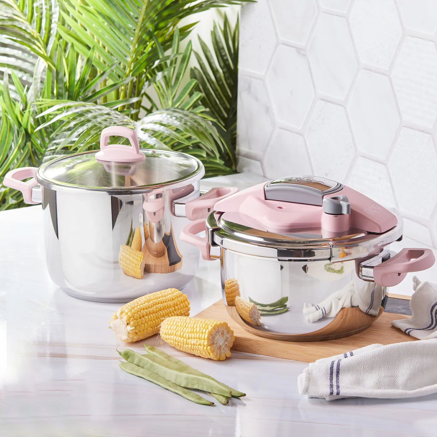 Karaca Perfect 2-Piece Stainless Steel Induction Pressure Cooker Set,