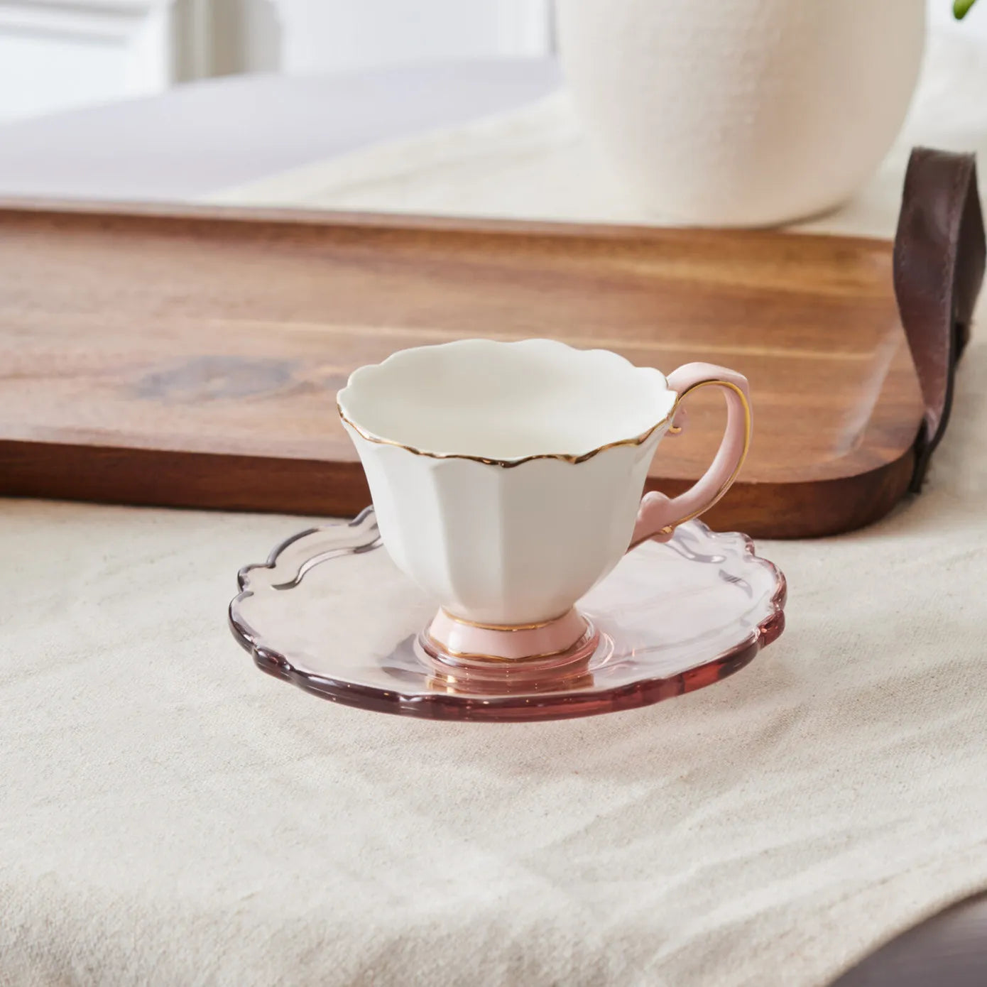 Karaca Samo 4-Piece Bone China Acrylic Plated Espresso Turkish Coffee