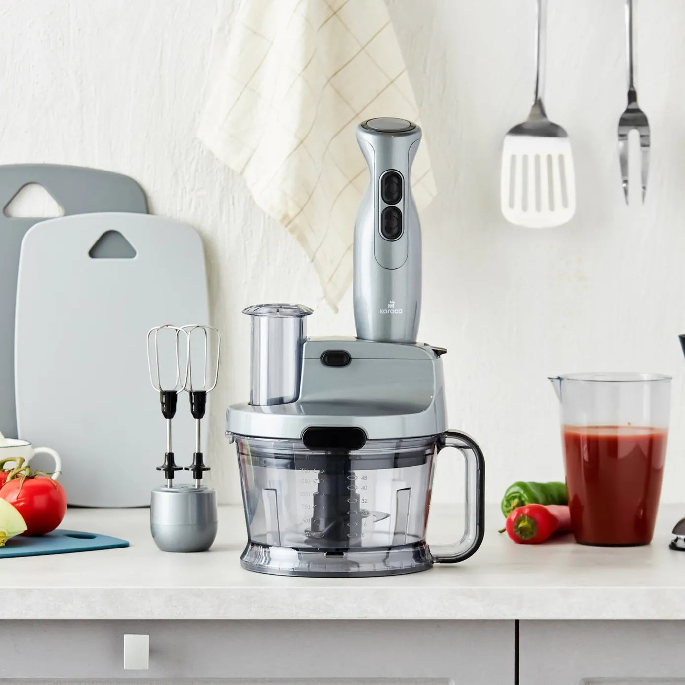 Karaca Pro-Multimax Food Processor, 2000W, Anthracite