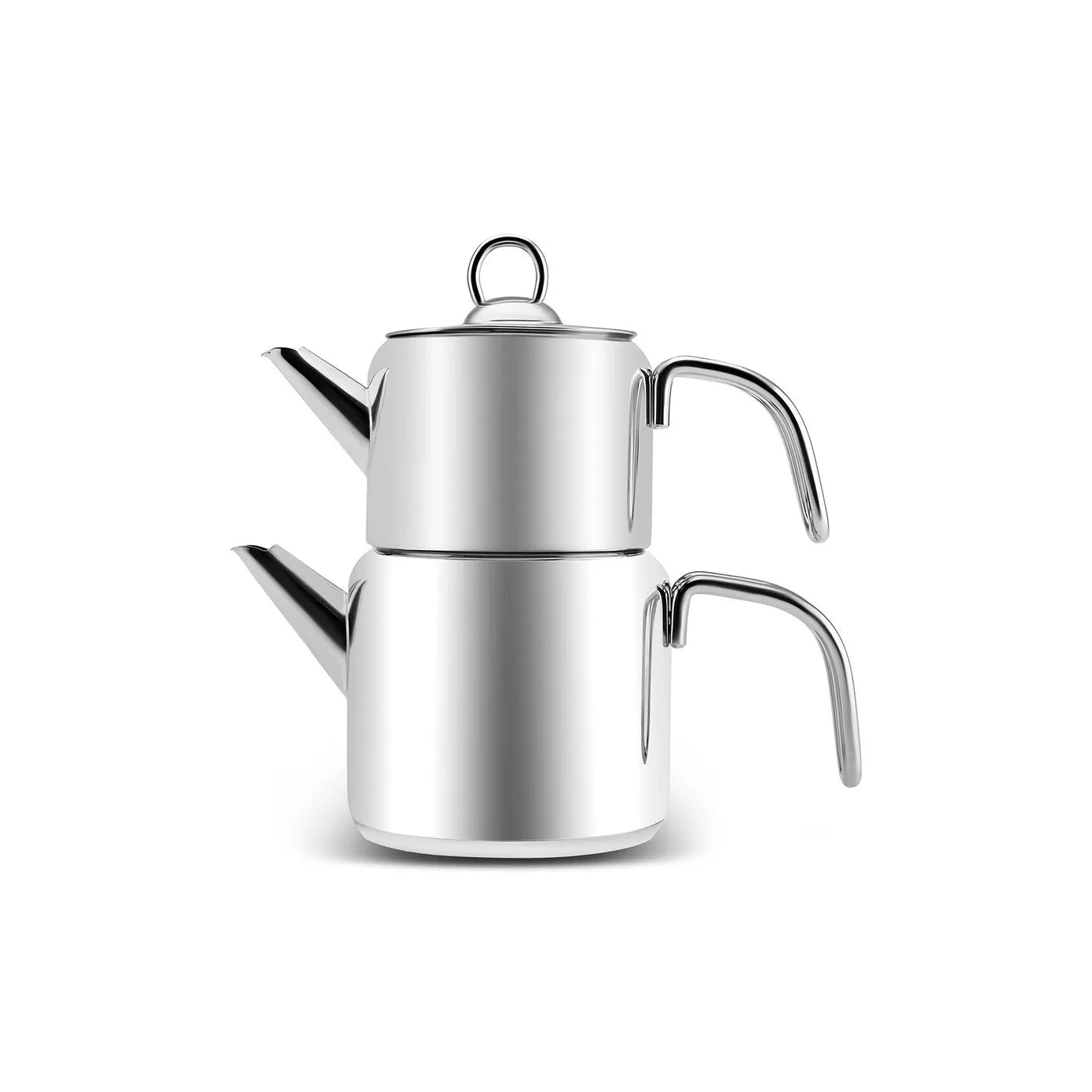 Karaca Mani Stainless Steel Induction Teapot Set, Medium, Silver