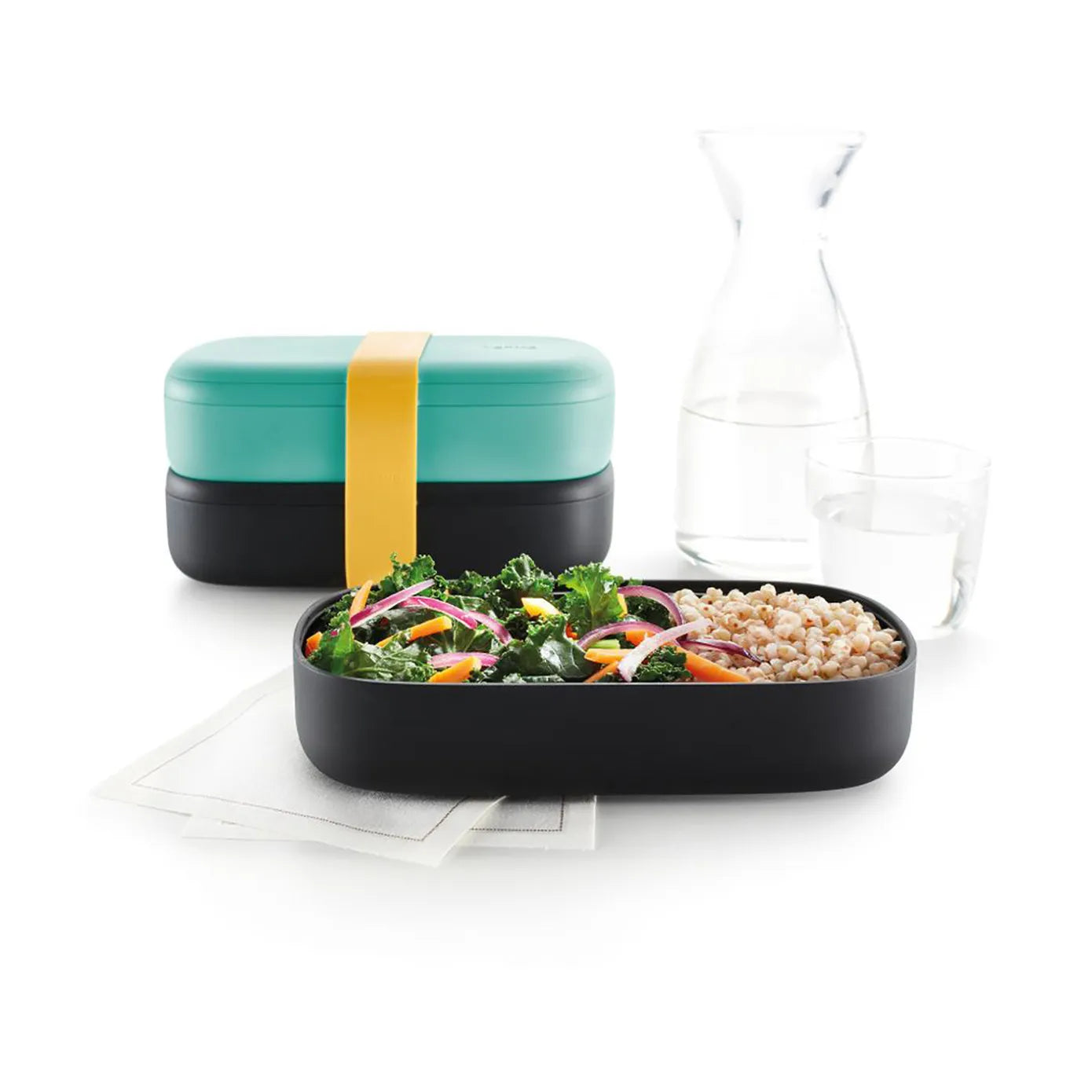 Lèkuè To Go Storage Container, 10cmx19.2cmx11cm, Turquoise Black – Karaca