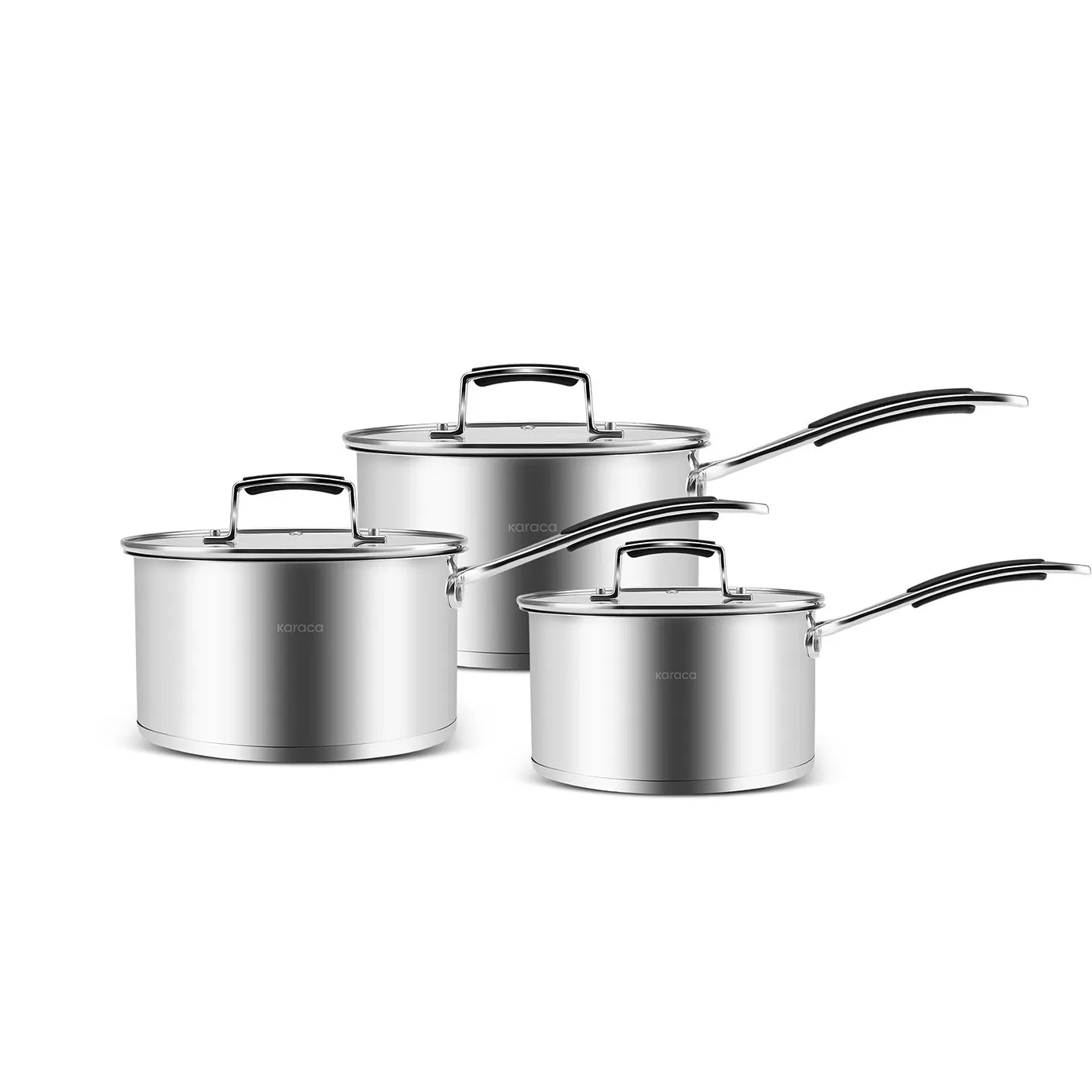 Karaca Pekka 6-Piece Stainless Steel Induction Cookware Set, Anthracit