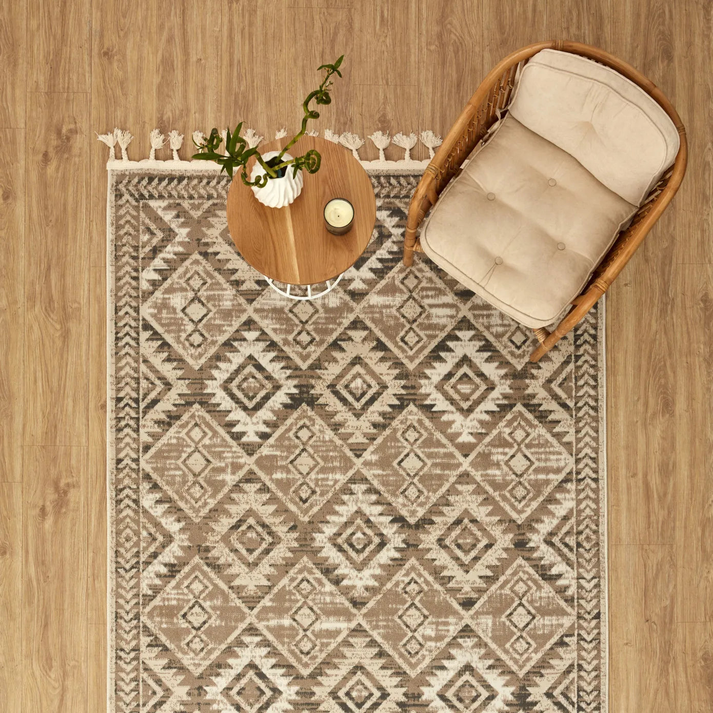 Kasmir Rugs 7/24 Scandinavian Olaf Rug, 160cmx230cm, Beige Multi – Karaca