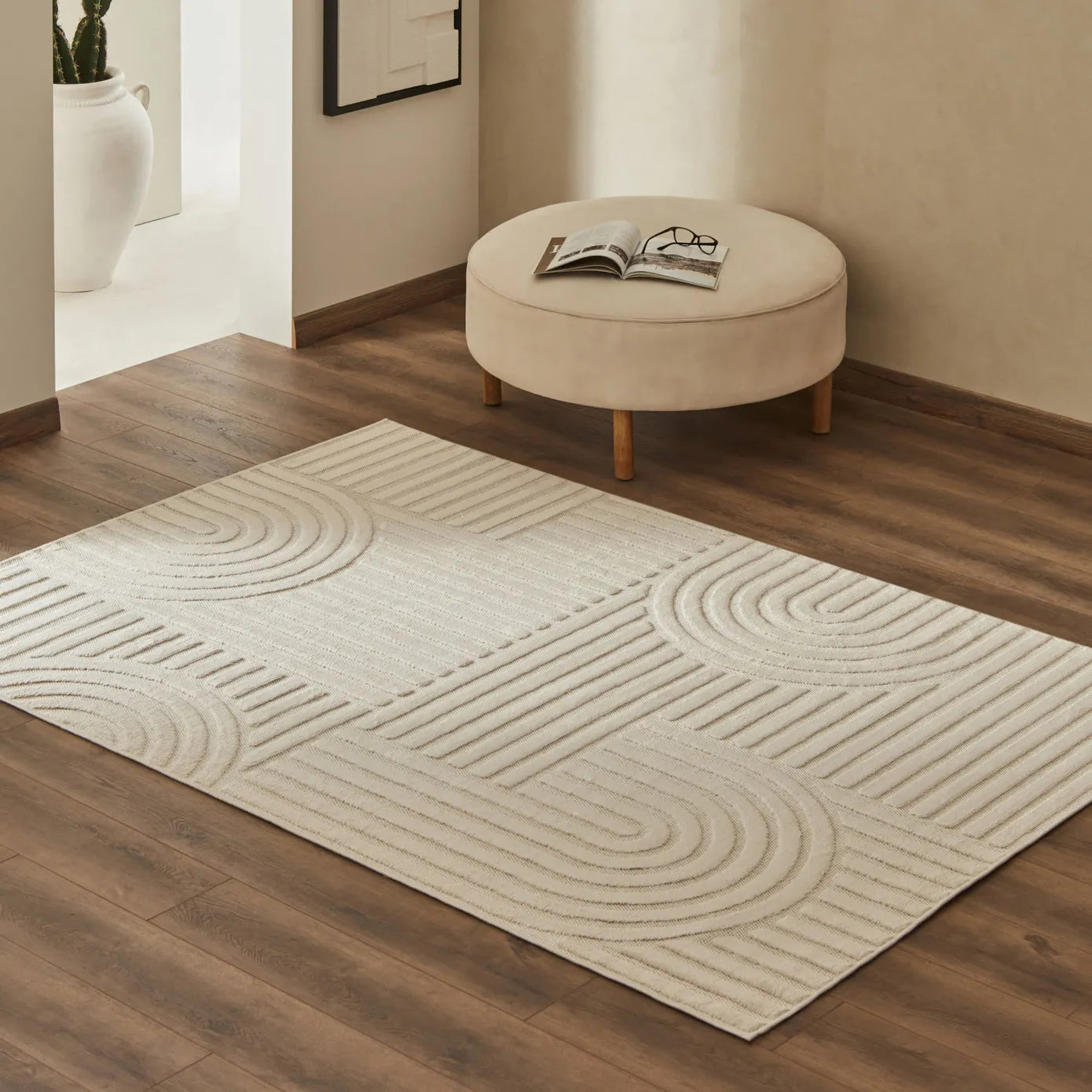 Kasmir Rugs 7/24 Scandinavian Thor Rug, 160cmx230cm, White – Karaca