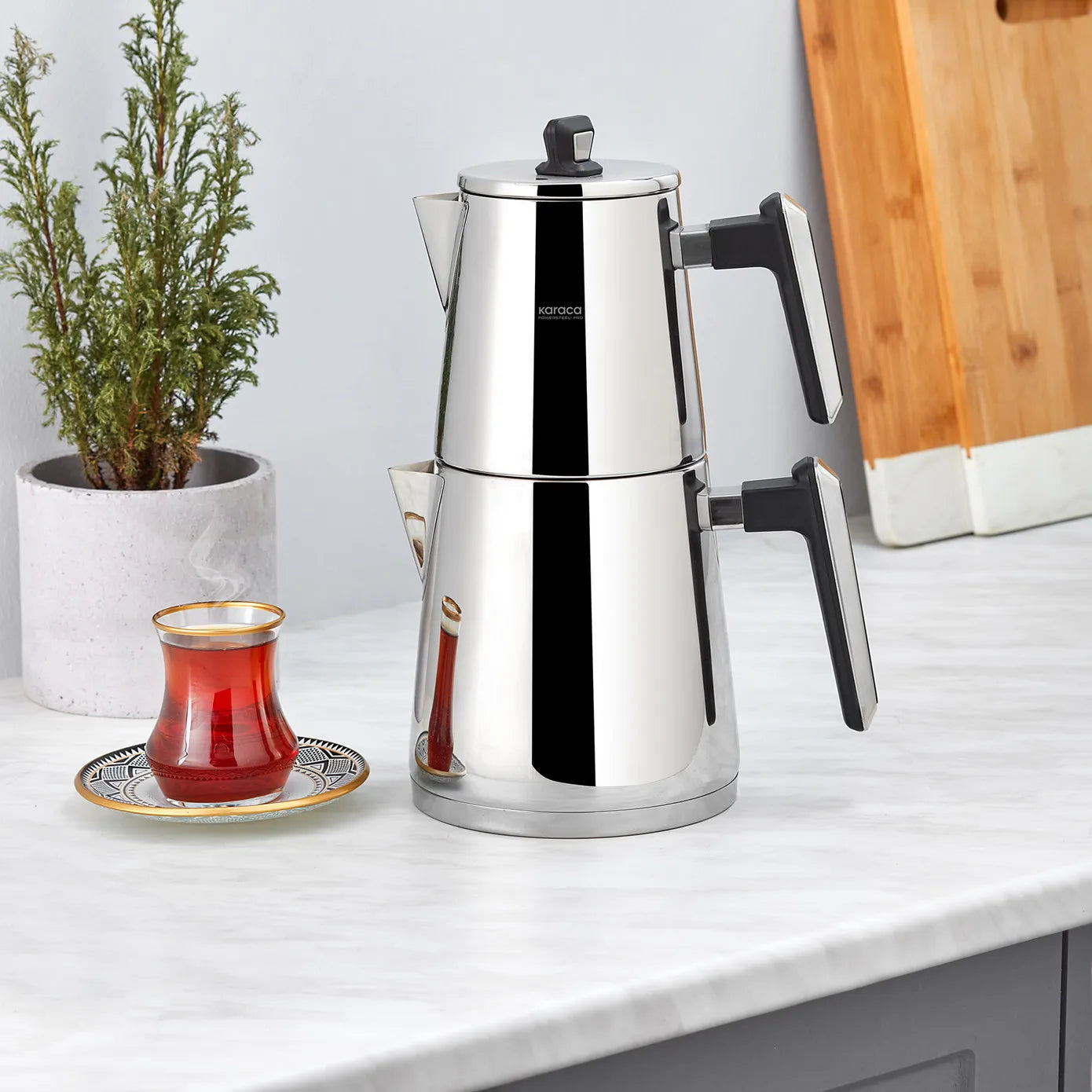 Karaca Space Maxi PowerSteel Pro 316+ Stainless Steel Induction Teapot
