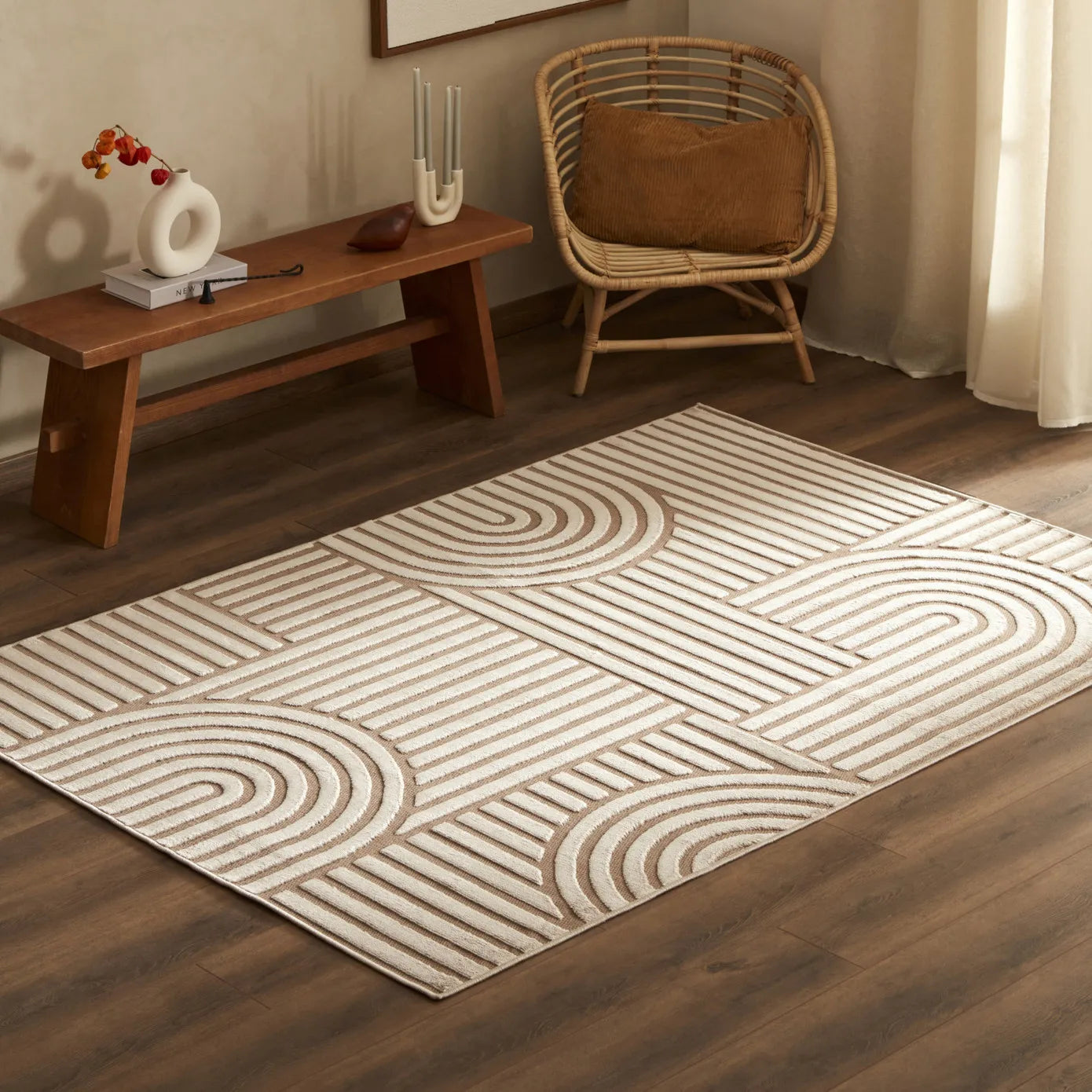 Kasmir Rugs 7/24 Scandinavian Thor Rug, 120cmx180cm, Beige Multi – Karaca