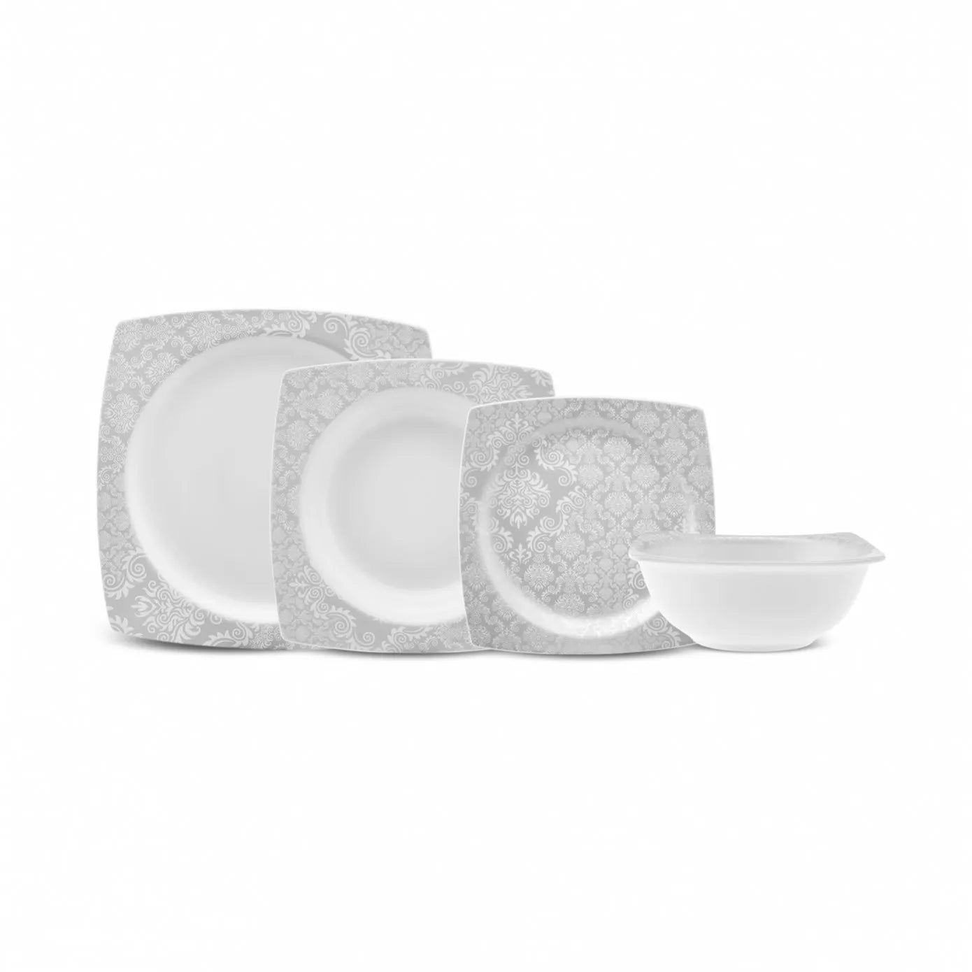 Karaca Bridal 24-Piece Porcelain Dinner Set for 6 People, White Multi