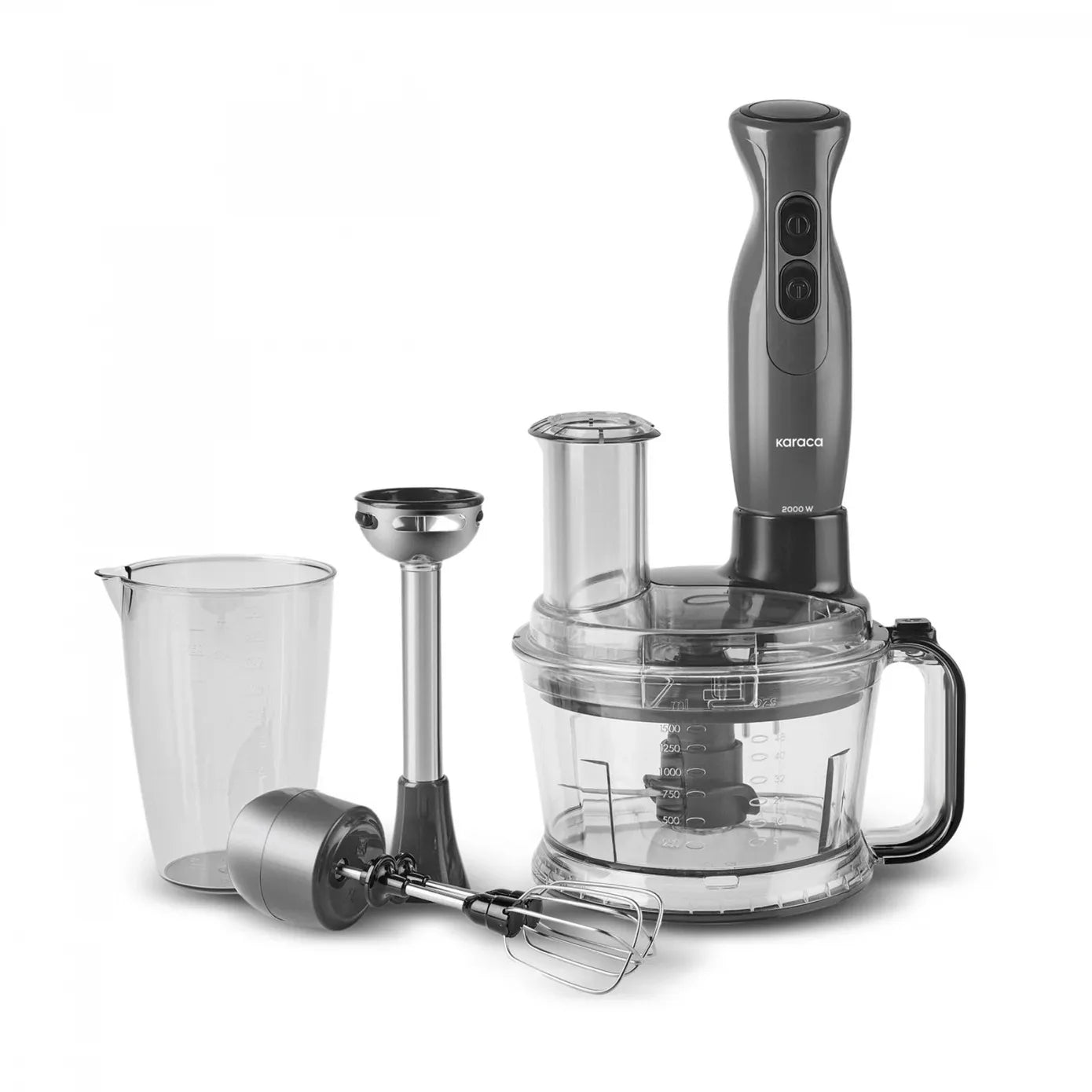 Karaca Pro-Multimax 6 in 1 Multi Purpose Food Processor, 2000W, Space
