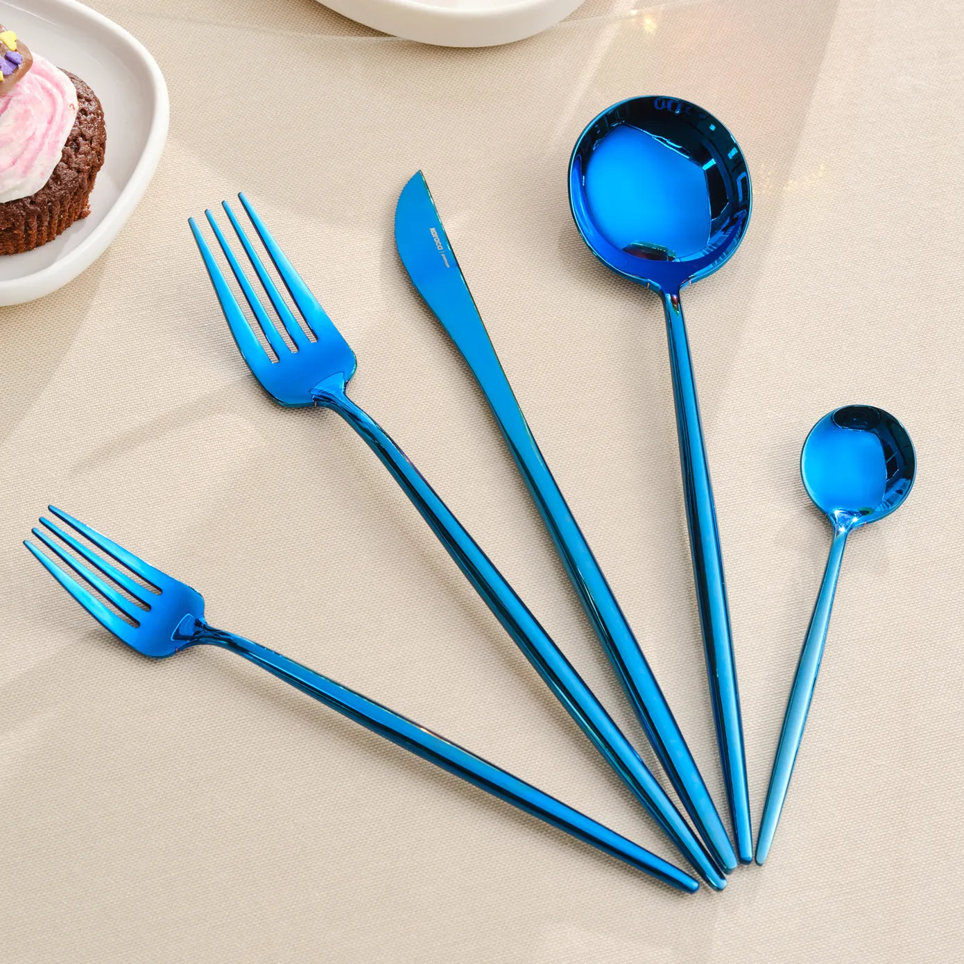 Karaca Jupiter 30-Piece Stainless Steel Cutlery Set for 6 People, Shin
